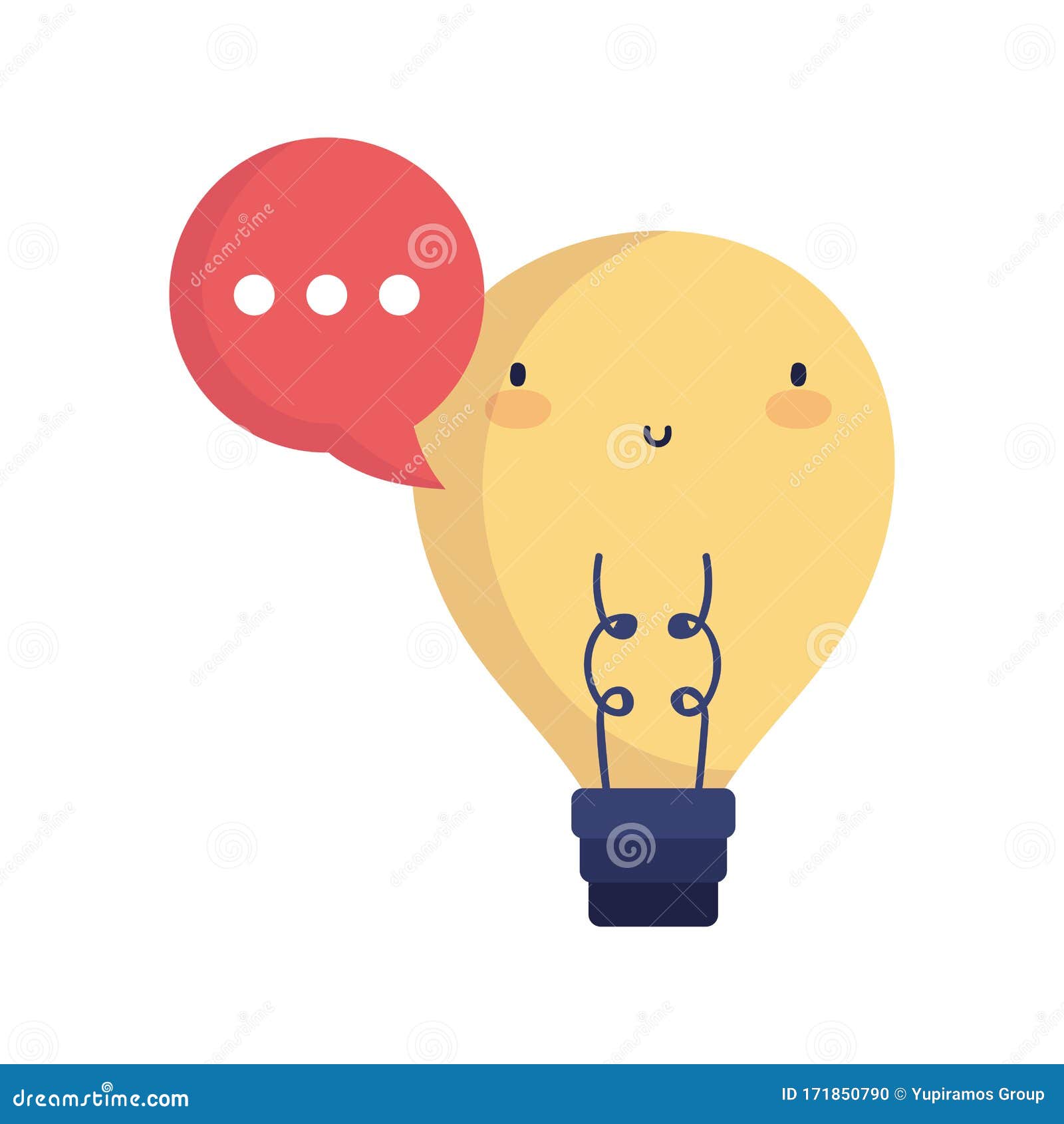 Light Bulb Speech Bubble Creativity Cartoon Character Stock Vector ...