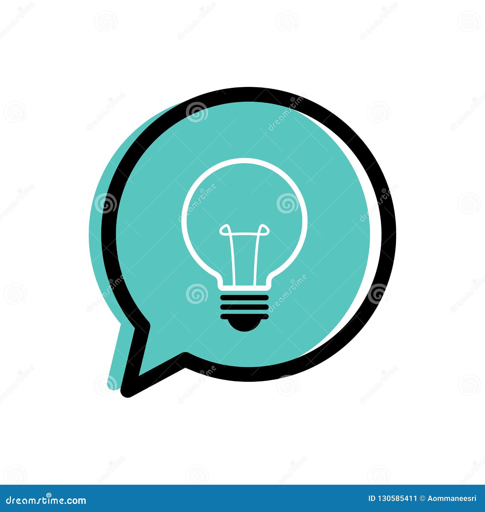 Light Bulb in a Speech Bubble Icon in Cartoon Vector Illustration Stock ...