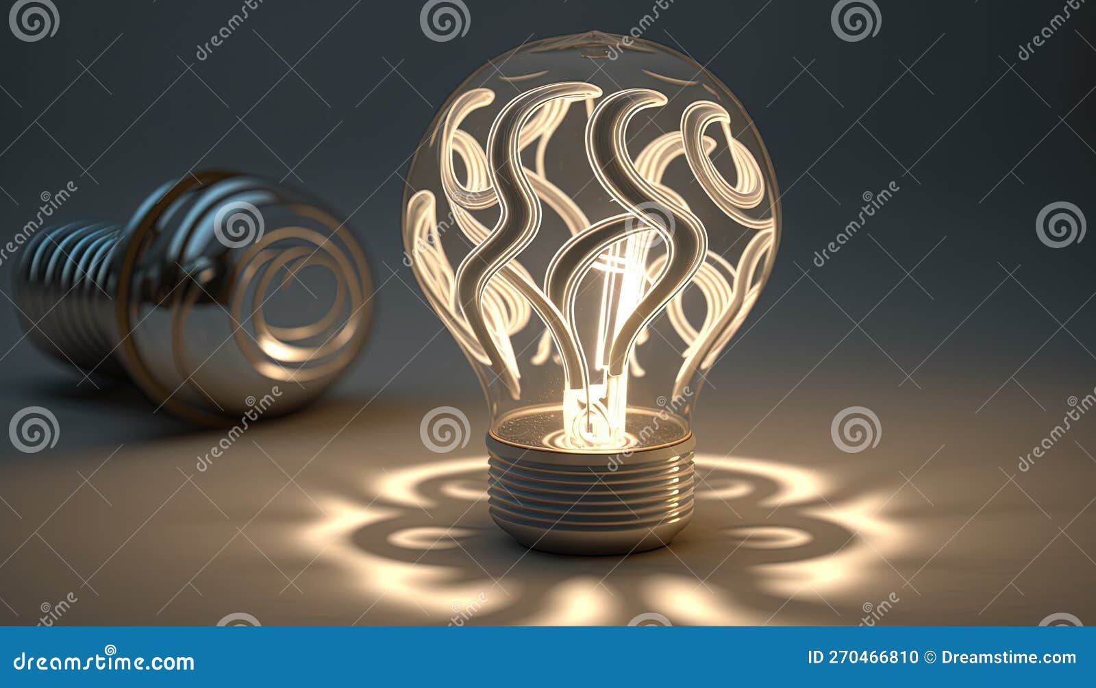 A Light Bulb with a Spiral Design on it and a Spiral Design on the Side ...