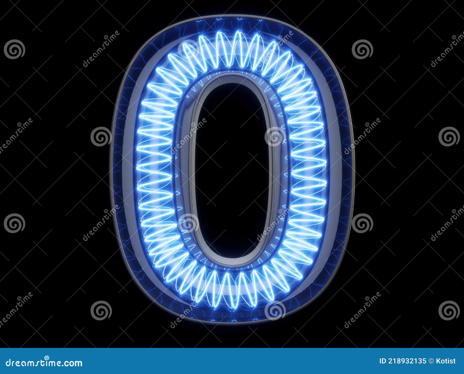 Light Bulb Spiral Digit Alphabet Character 0 Zero Null Font Stock ...