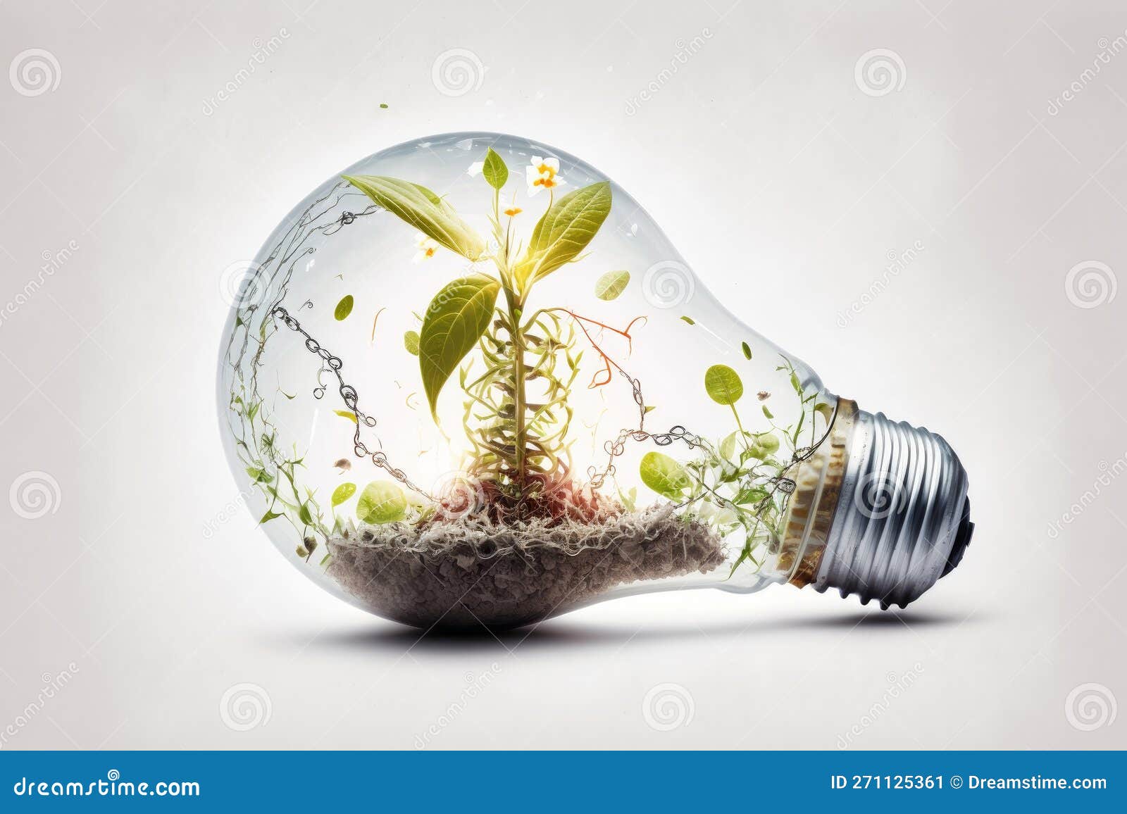 Light Bulb with a Sprout Inside, Green Electricity Concept Stock ...