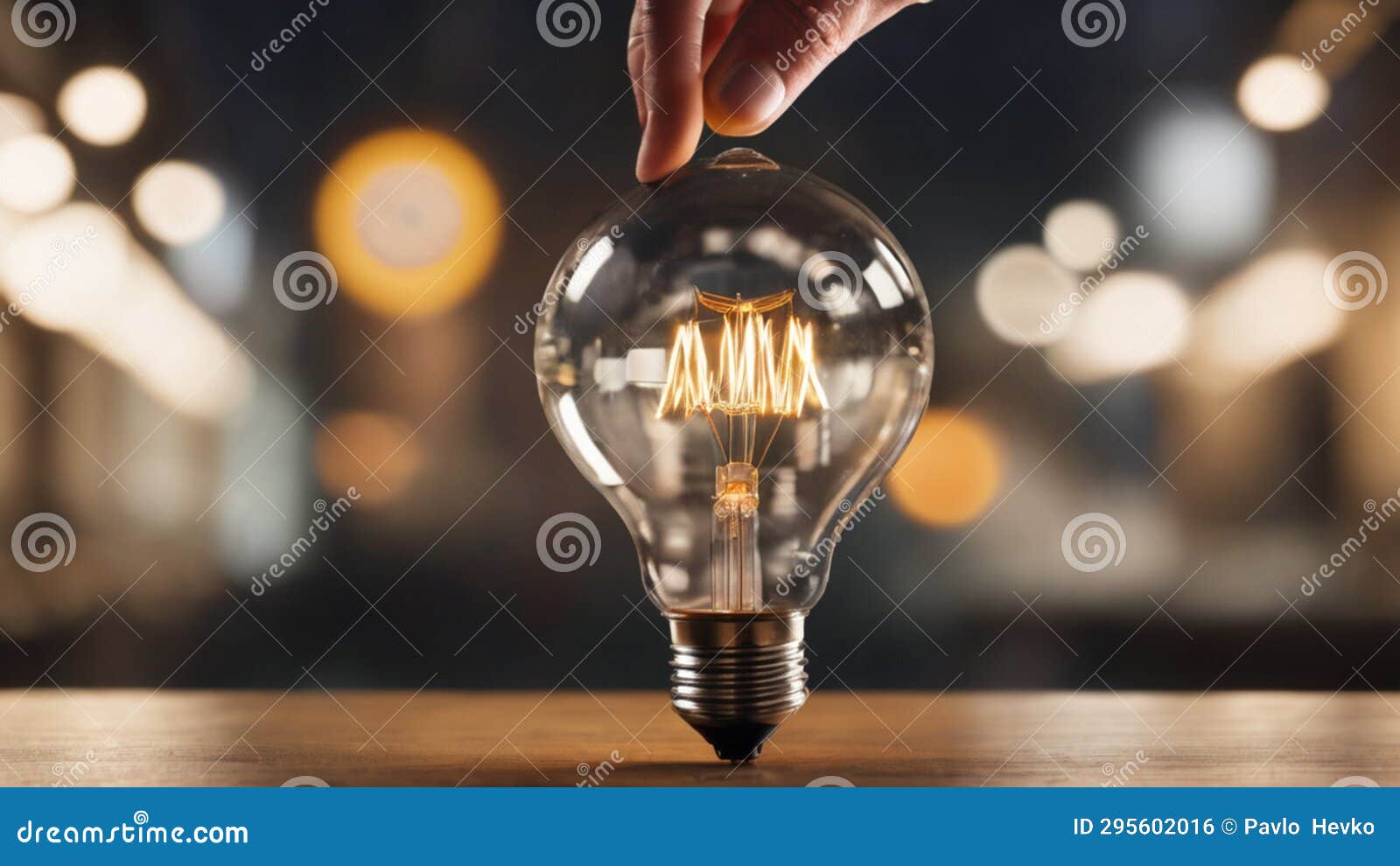 A Light Bulb Stands on the Table, the Concept of Ideas with Innovation ...