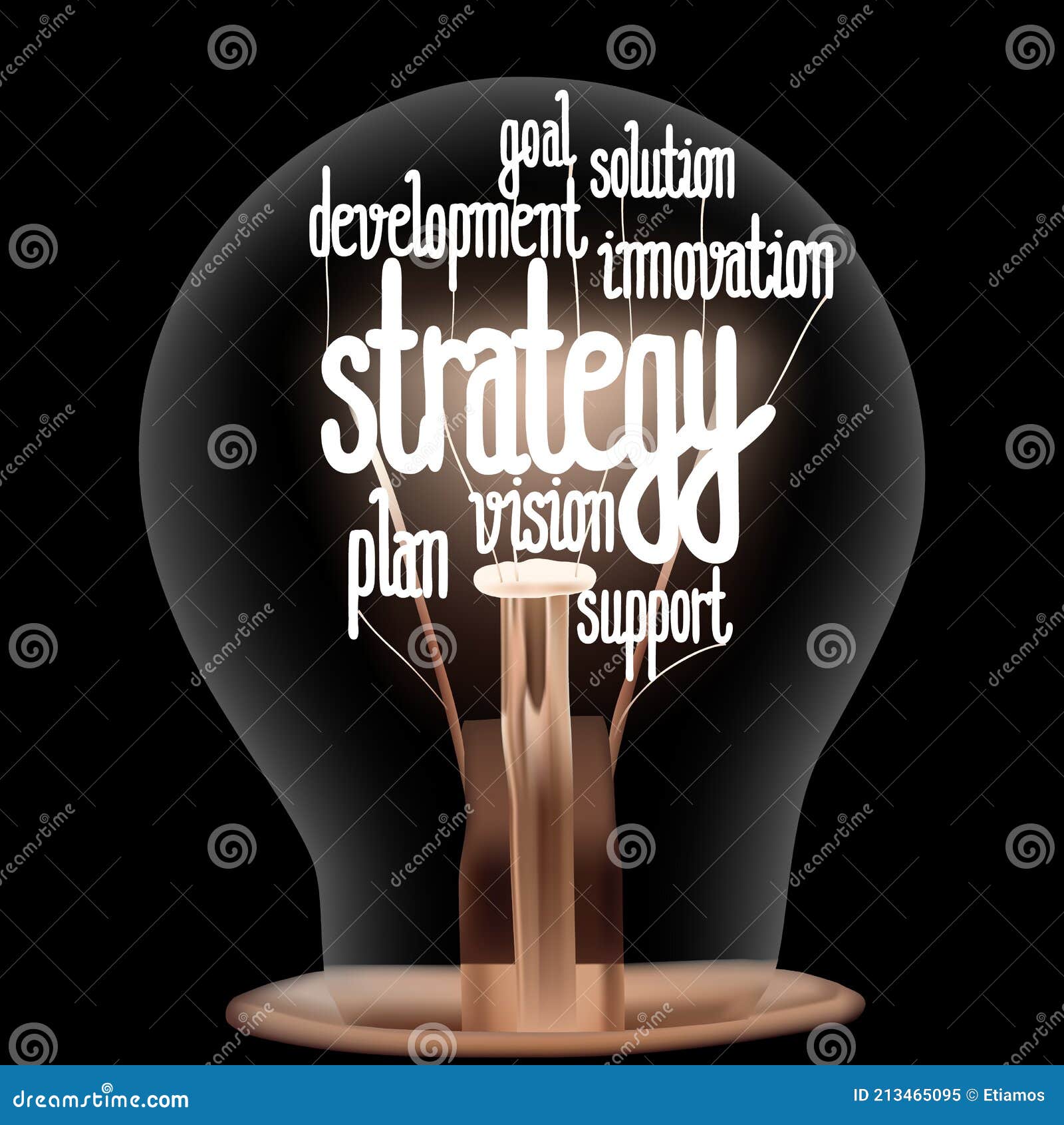 Light Bulb with Strategy Concept Stock Vector - Illustration of energy ...