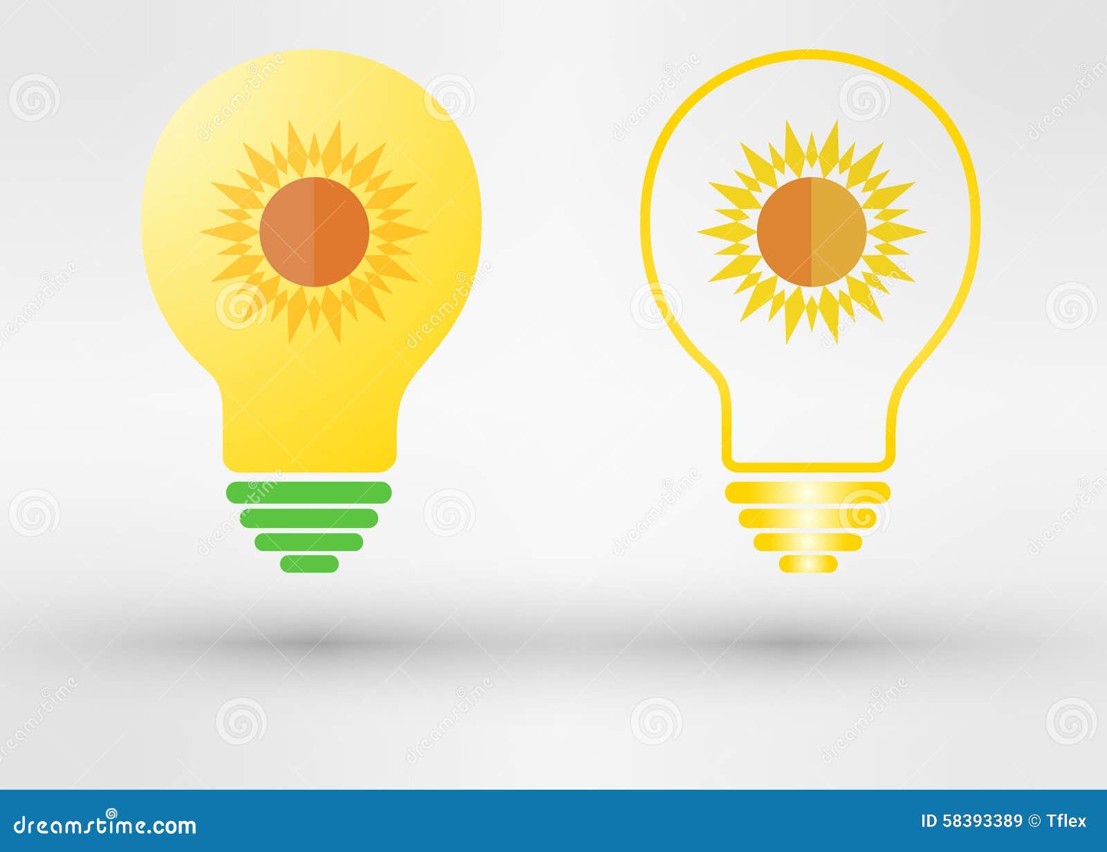 Light Bulb with Sun. Vector Stock Vector - Illustration of future ...