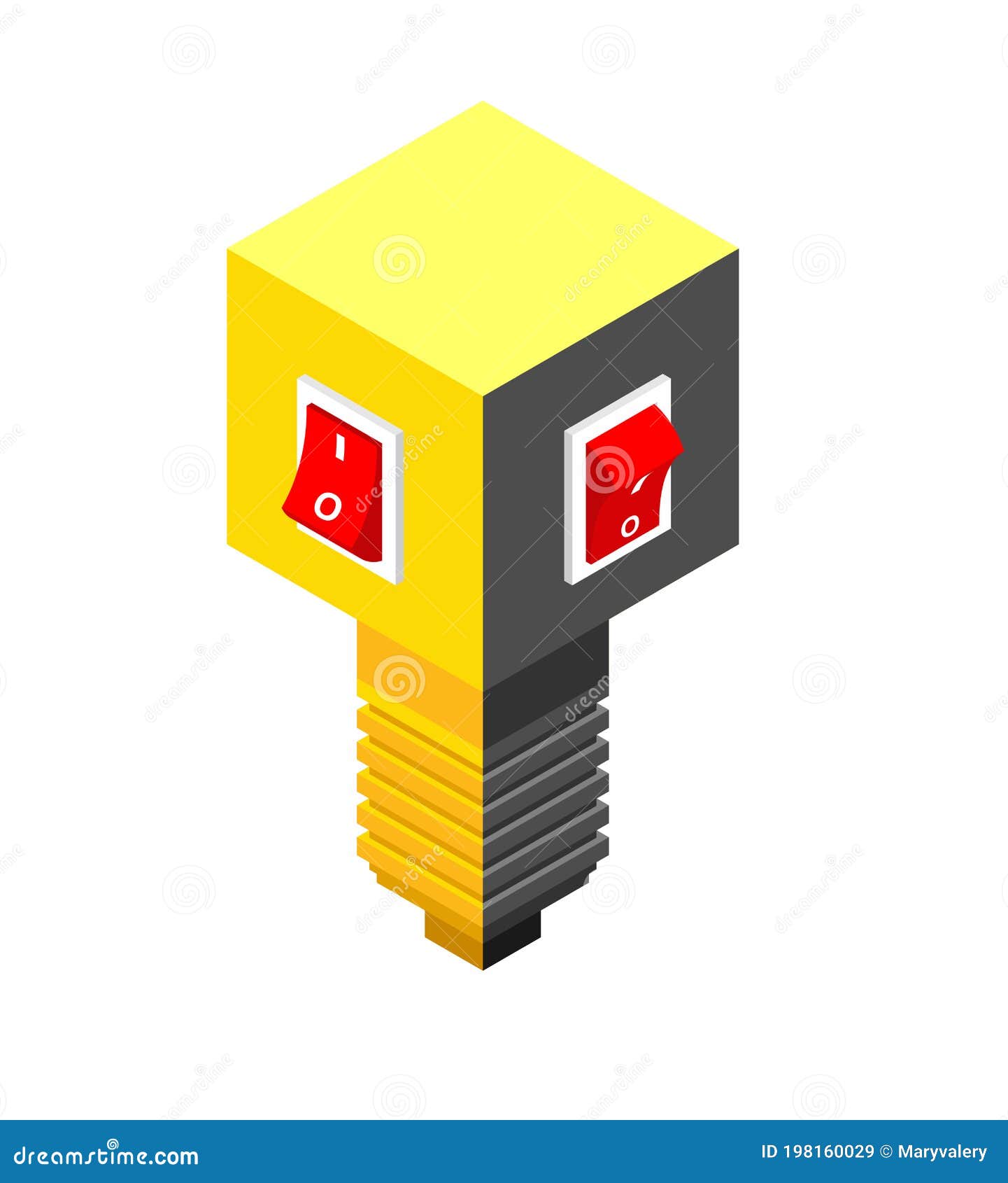 Light Bulb and Switch Concept. Vector Illustration Stock Vector ...