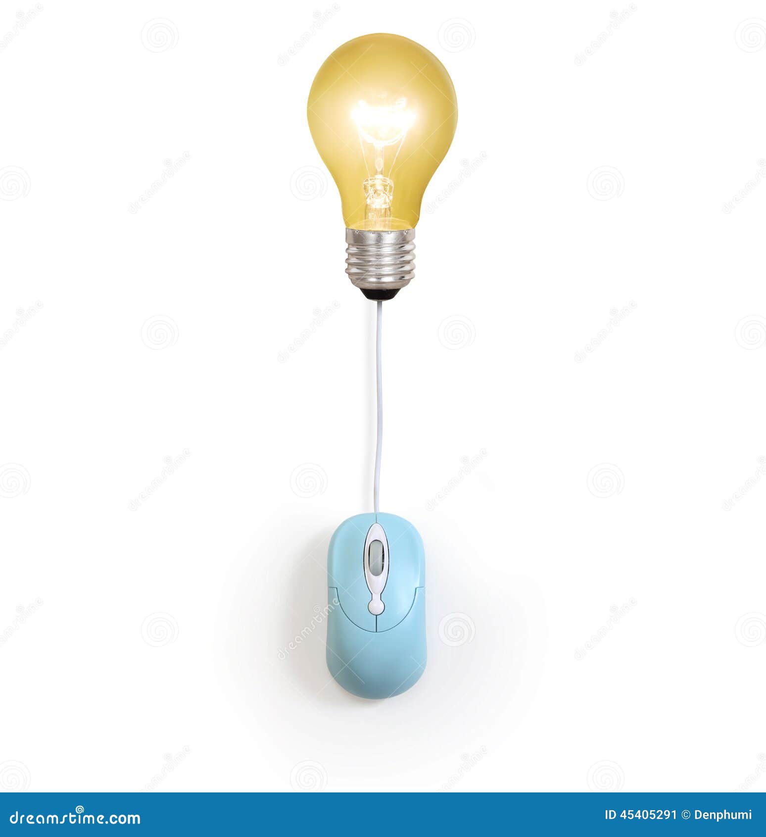 Light Bulb Symbol with Computer Mouse Sign Stock Image - Image of ...