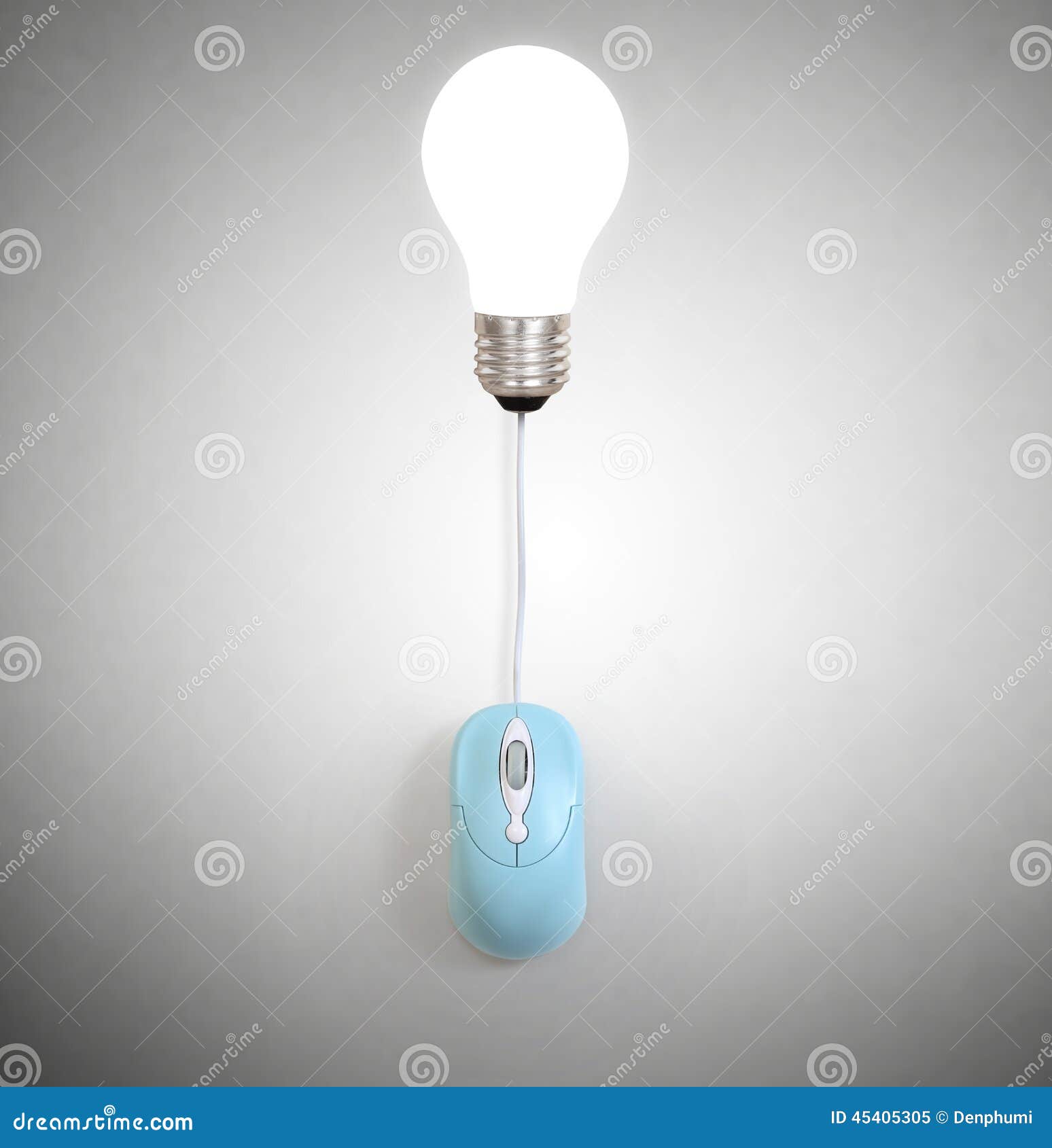 Light Bulb Symbol with Computer Mouse Sign Stock Image - Image of light ...