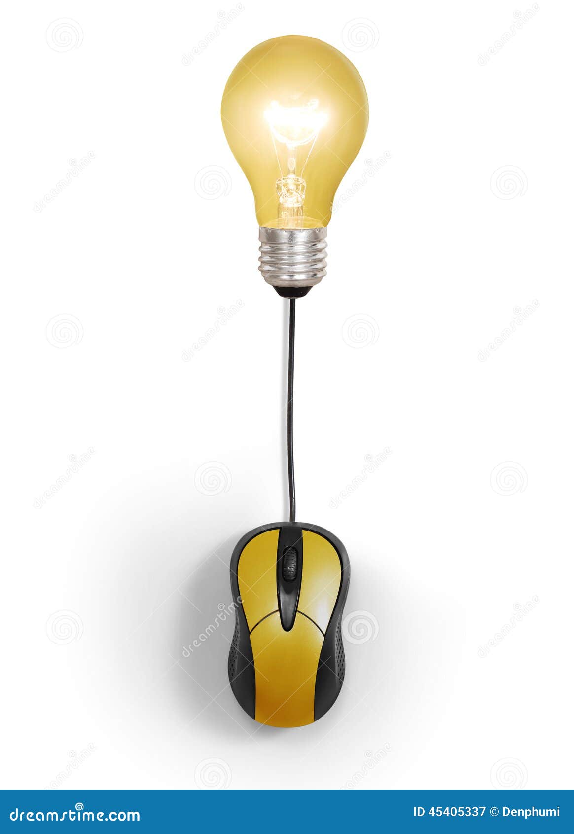 Light Bulb Symbol with Computer Mouse Sign Stock Image - Image of ...