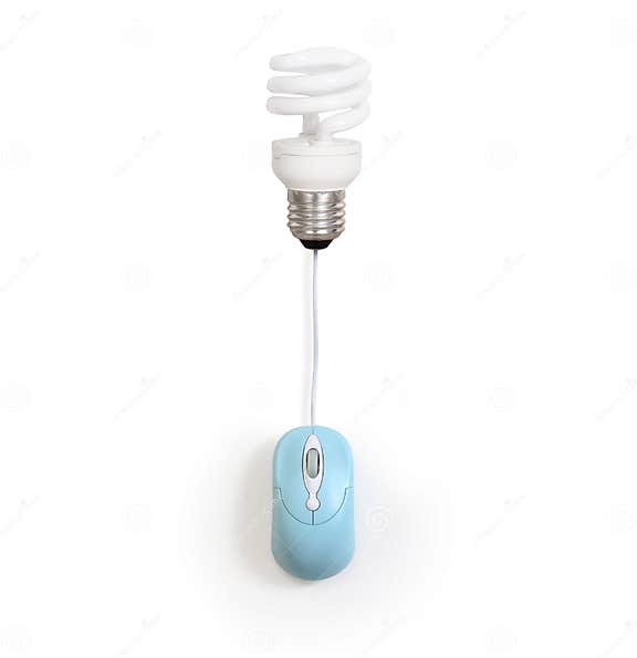 Light Bulb Symbol with Computer Mouse Sign Stock Photo - Image of hand ...