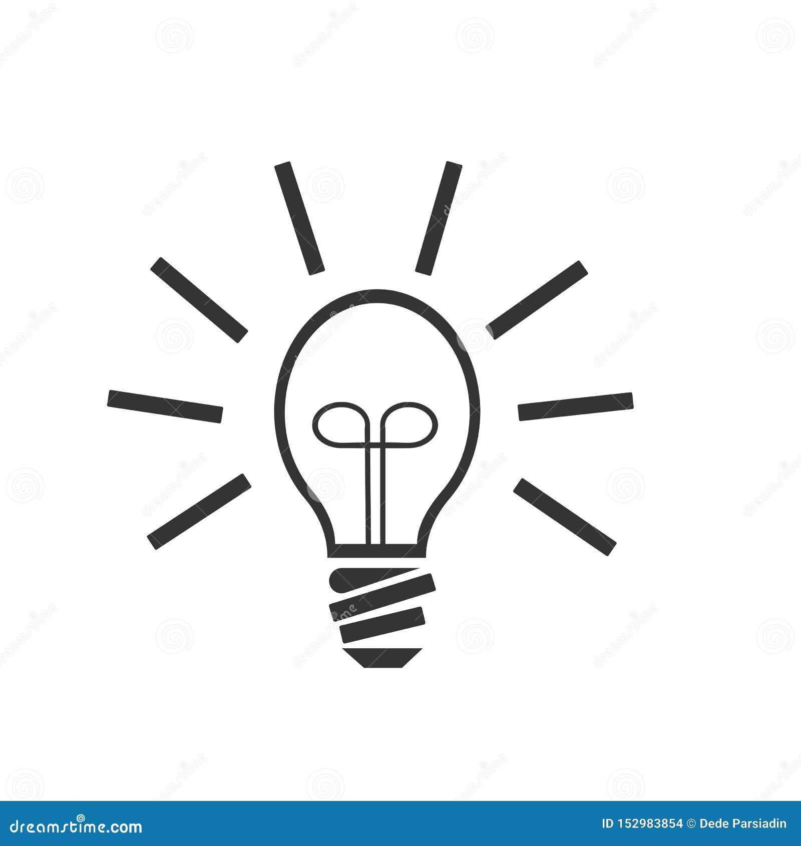 Light bulb symbol icon stock vector. Illustration of single - 152983854