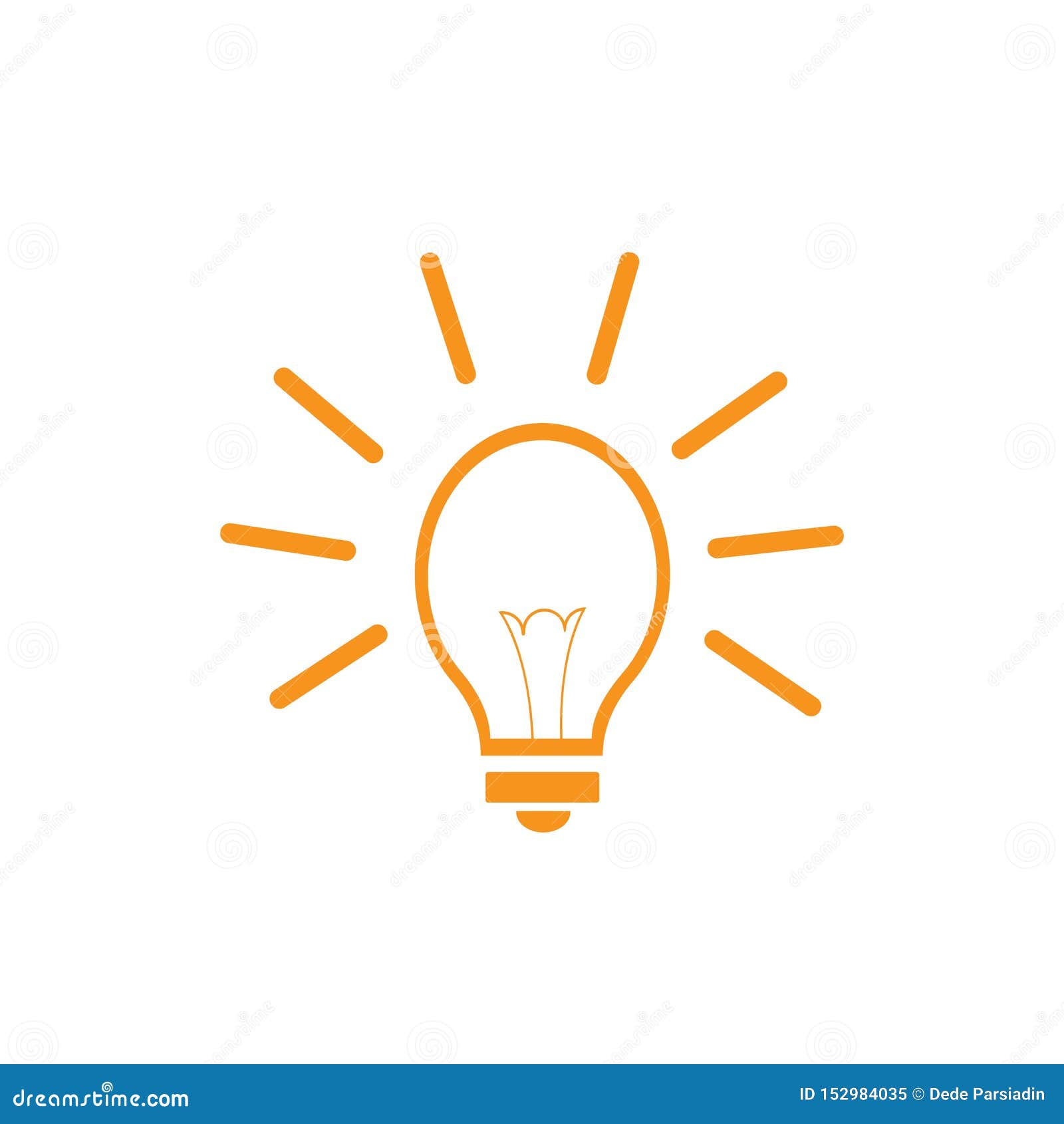 Light bulb symbol icon stock vector. Illustration of invention - 152984035