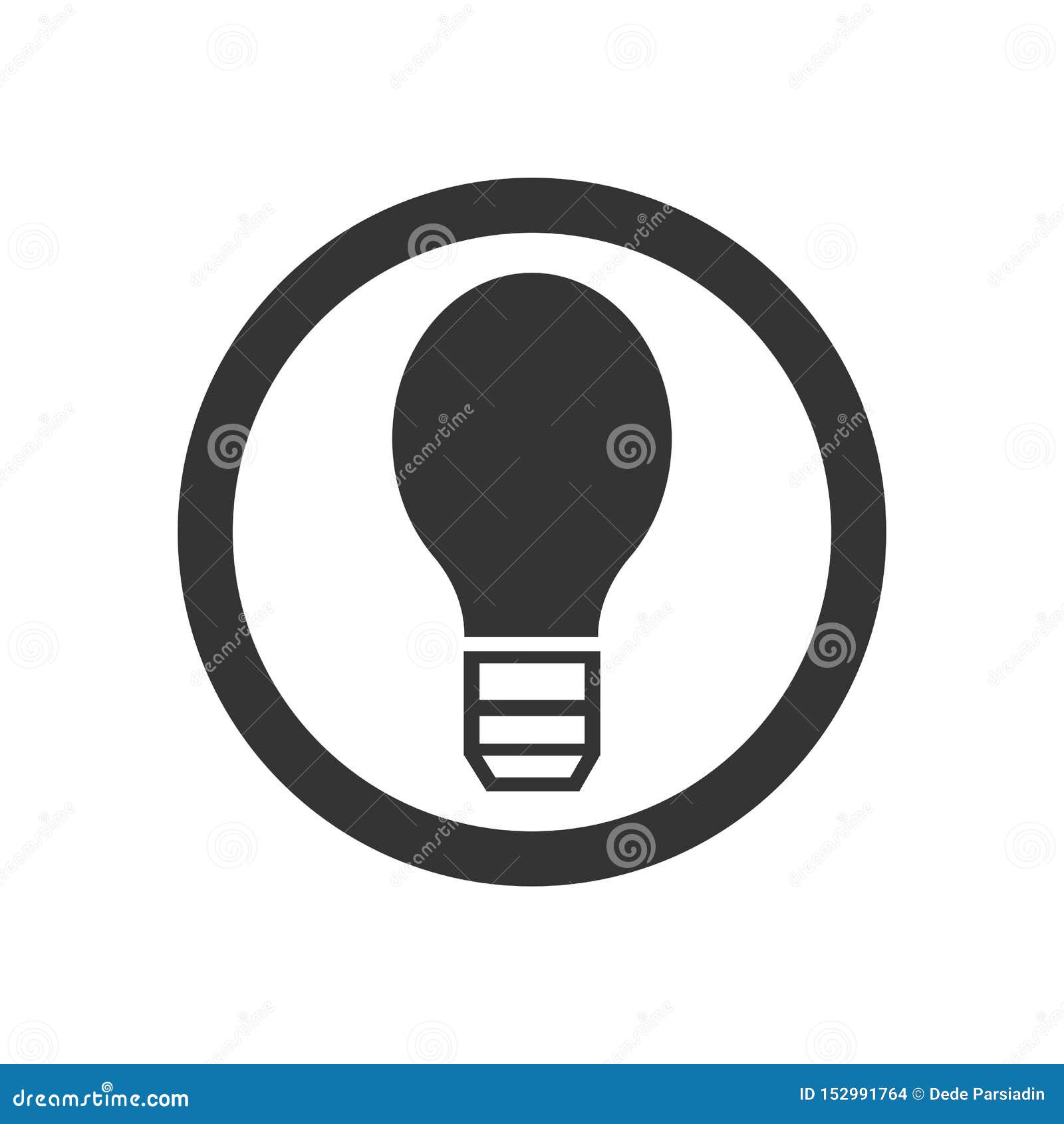 Light bulb symbol icon stock vector. Illustration of bright - 152991764