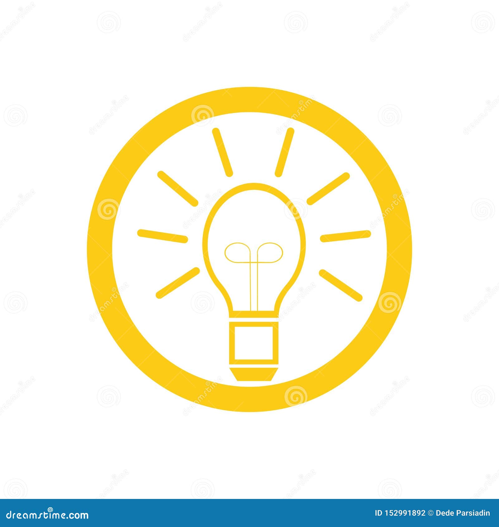 Light bulb symbol icon stock vector. Illustration of creativity - 152991892