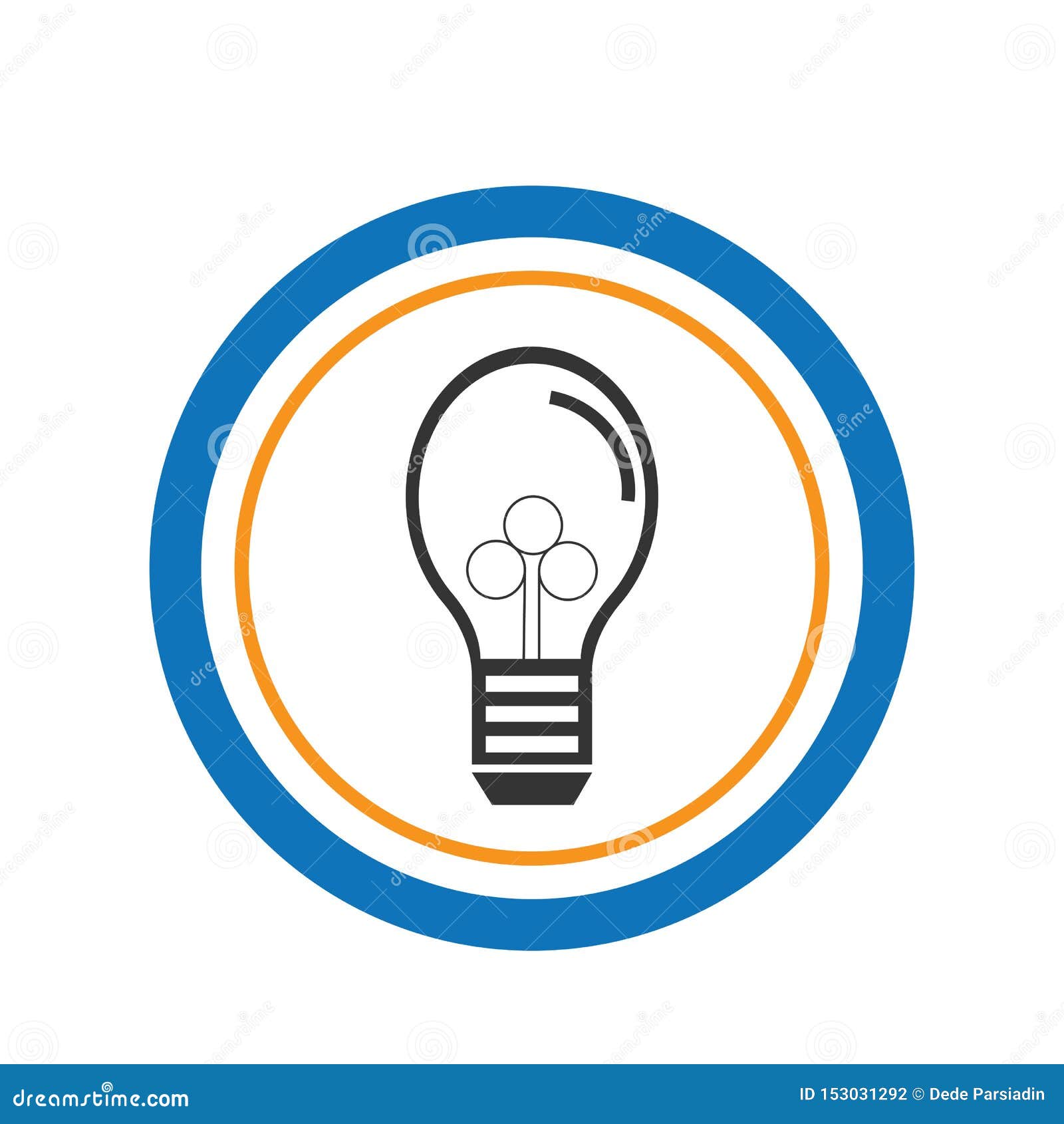 Light bulb symbol icon stock vector. Illustration of creativity - 153031292