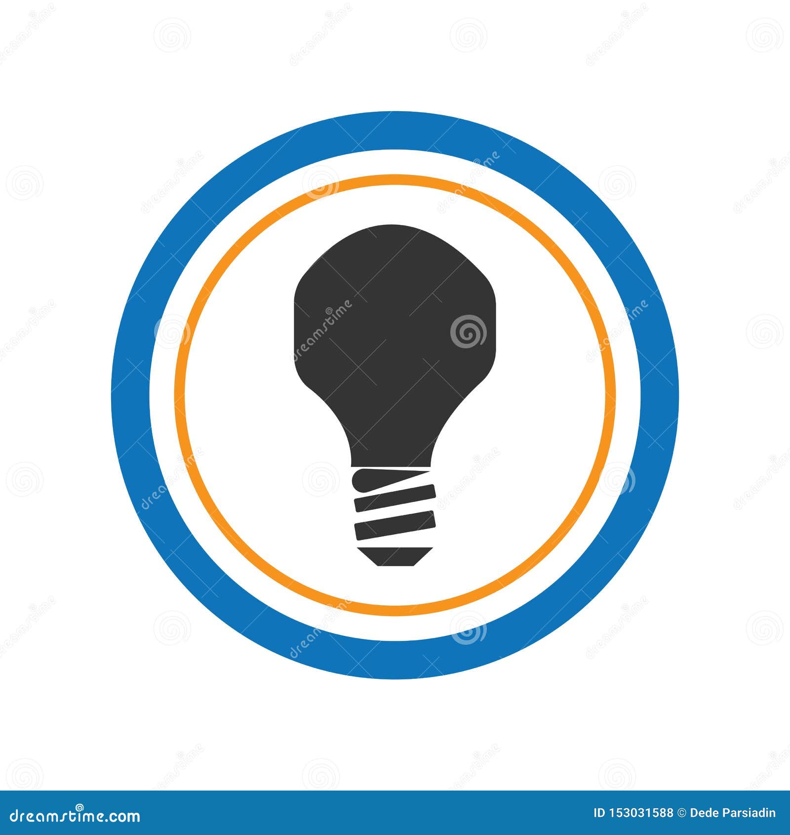 Light bulb symbol icon stock vector. Illustration of bright - 153031588