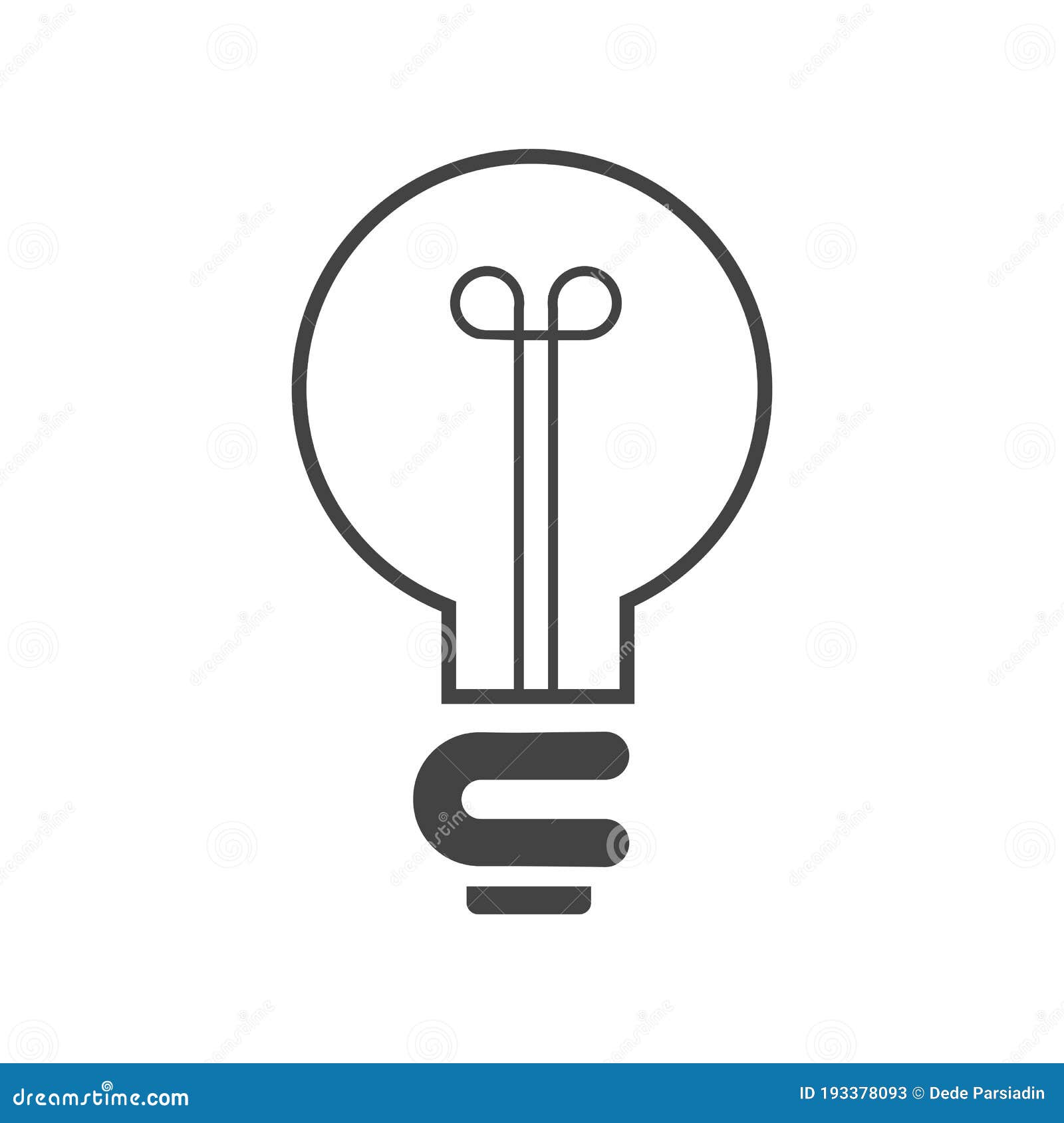 Light bulb symbol icon stock vector. Illustration of vector - 193378093