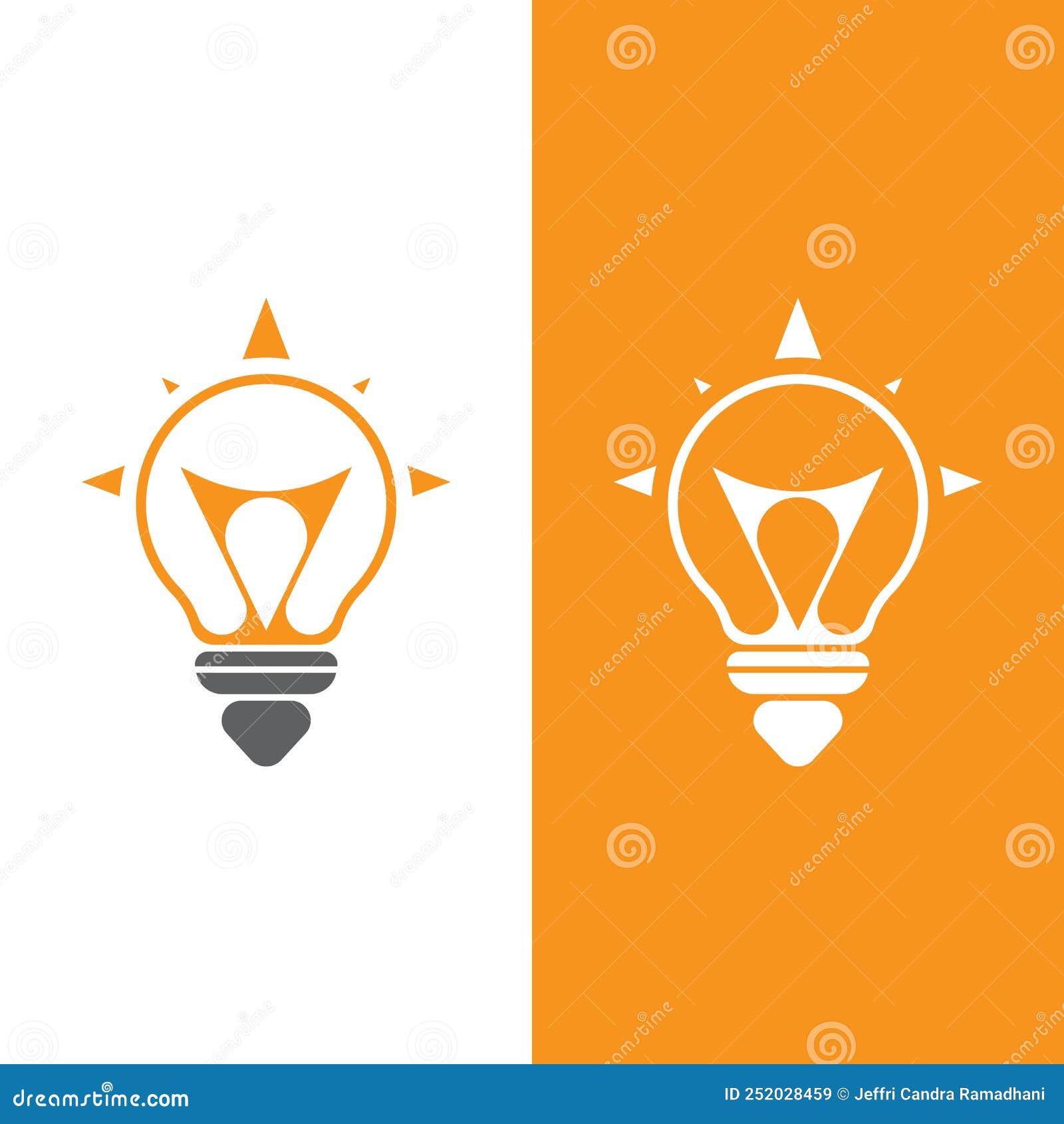 Light bulb symbol icon stock vector. Illustration of vector - 252028459
