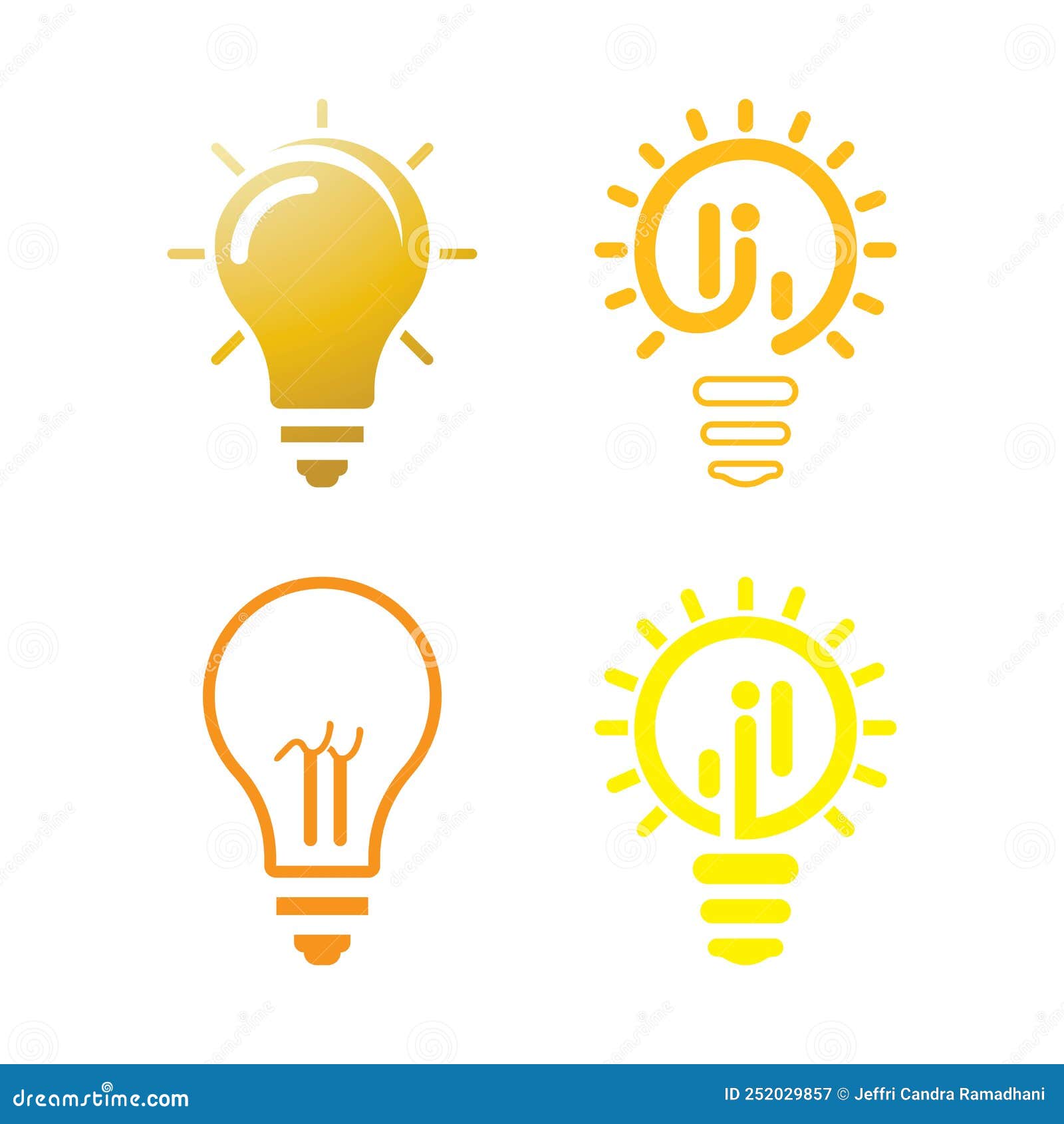 Light bulb symbol icon stock vector. Illustration of wisdom - 252029857