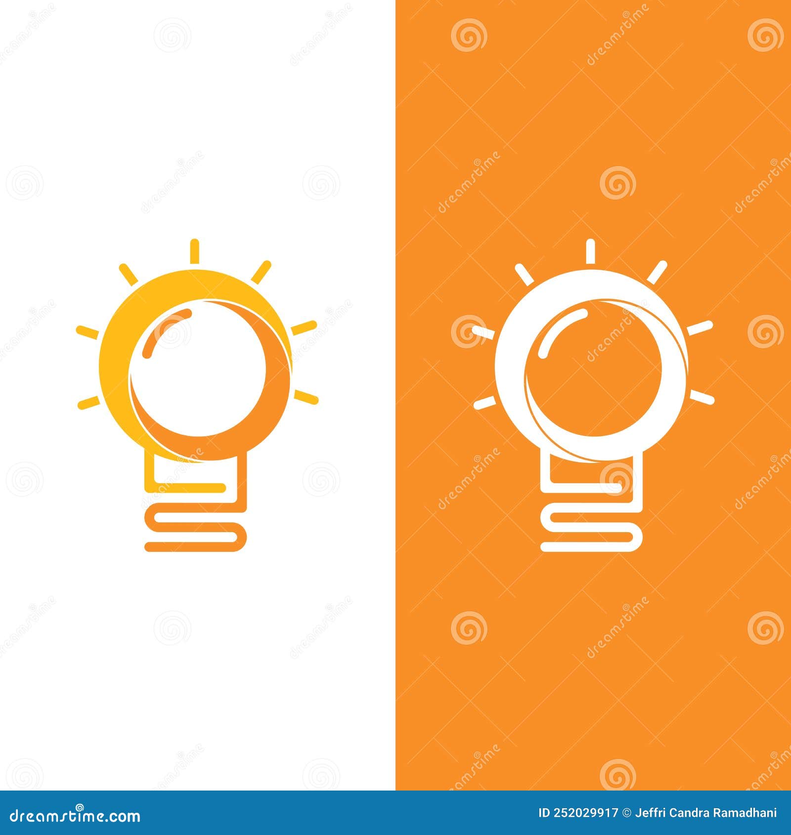 Light bulb symbol icon stock vector. Illustration of invention - 252029917