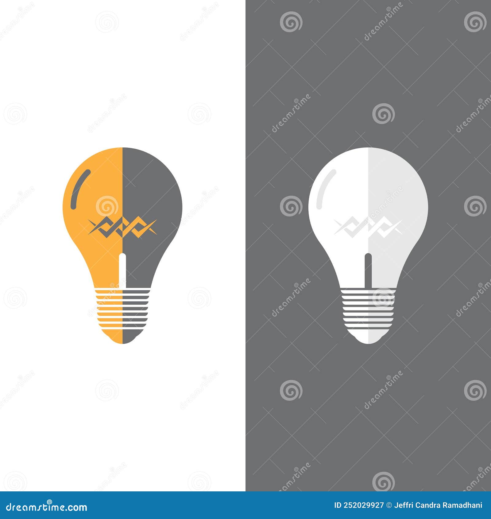 Light bulb symbol icon stock vector. Illustration of power - 252029927