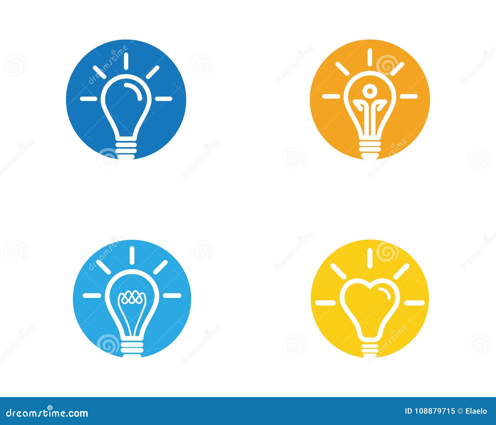 Light Bulb Symbol Logo Template Stock Vector - Illustration of drawing ...