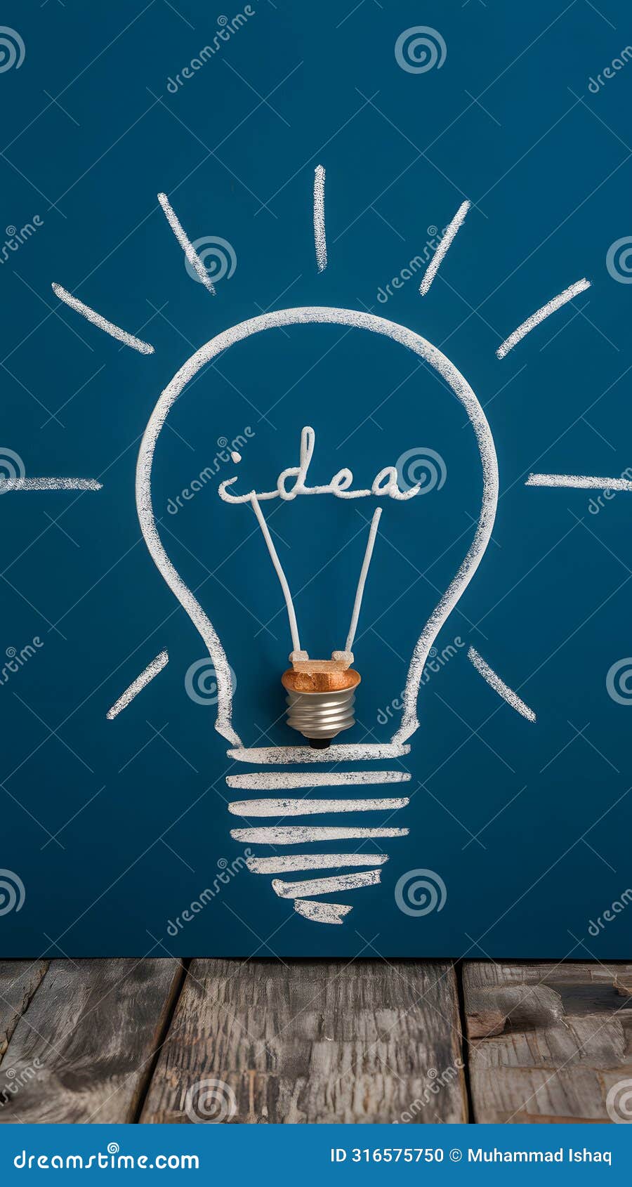 Light Bulb Symbol Representing Bright Idea in Front of Blue Board ...