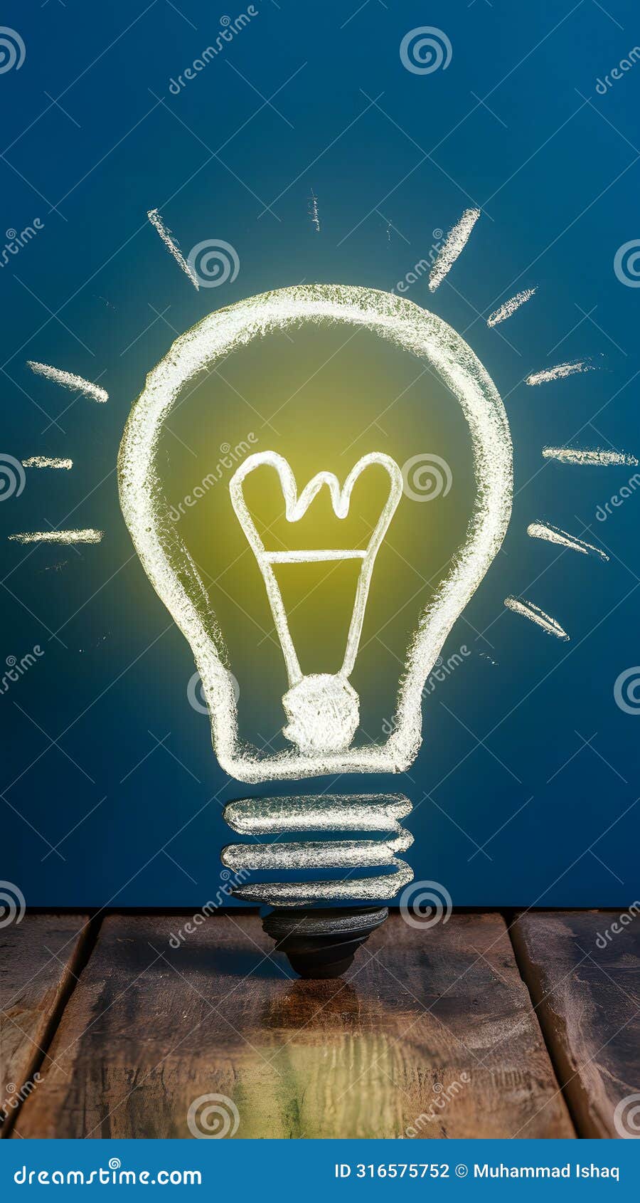 Light Bulb Symbol Representing Bright Idea in Front of Blue Board ...