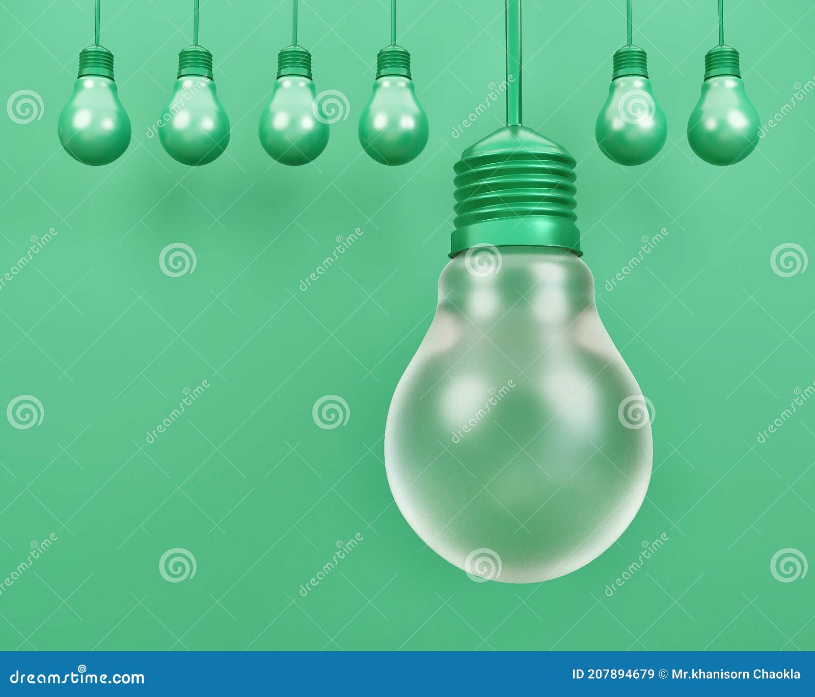 Light Bulb Symbol on Simple Pastel Green Background with Creative Idea ...