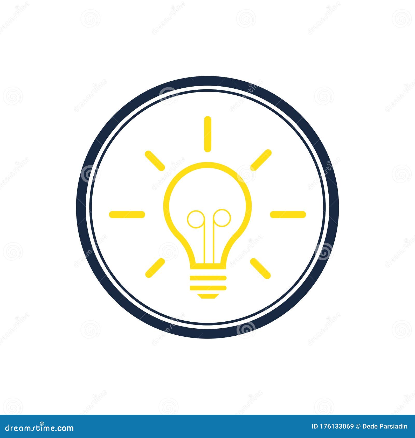 Light bulb stock vector. Illustration of lamp, line - 176133069
