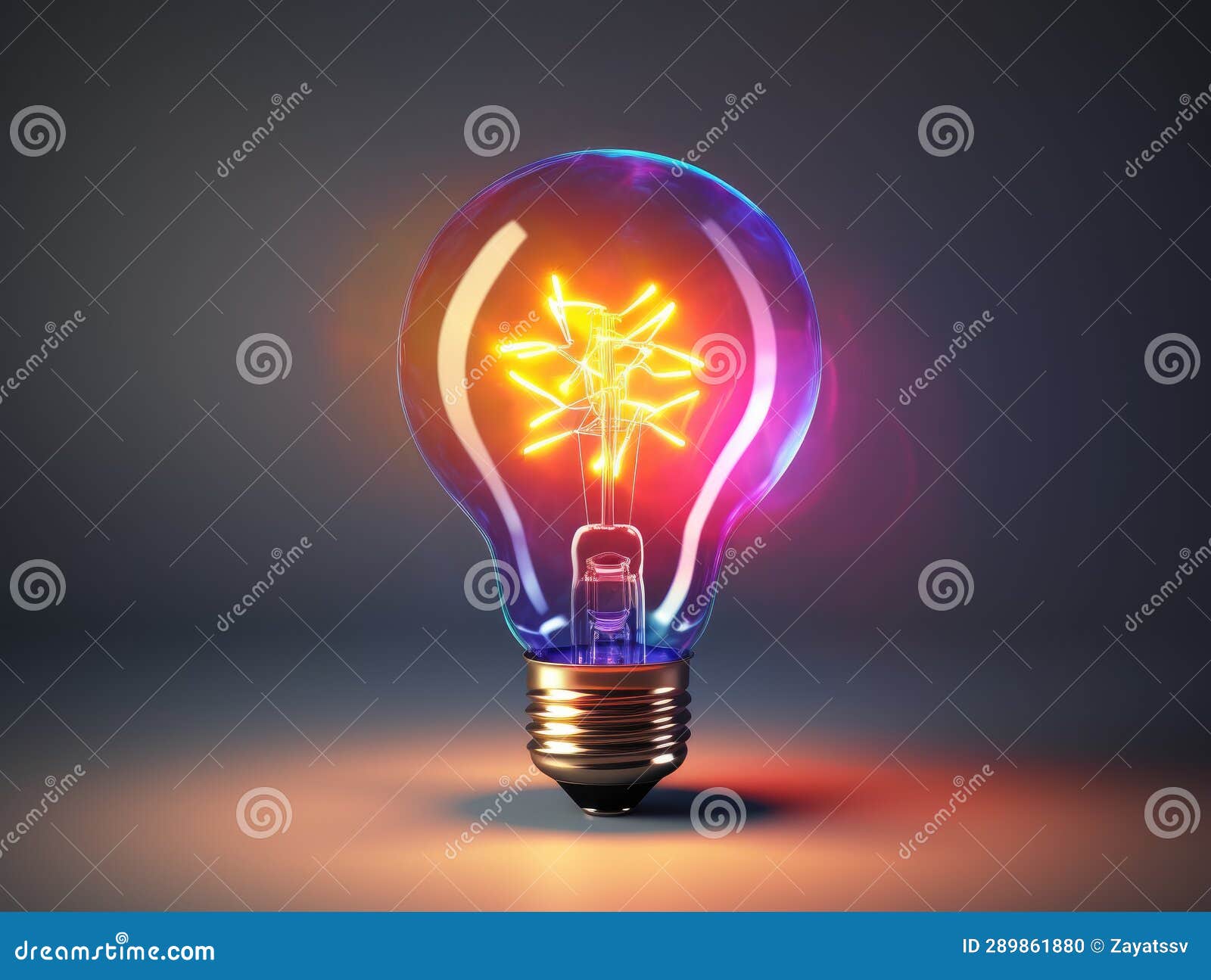 Light Bulb Symbolizing the Human Brain with Ideas Stock Illustration ...