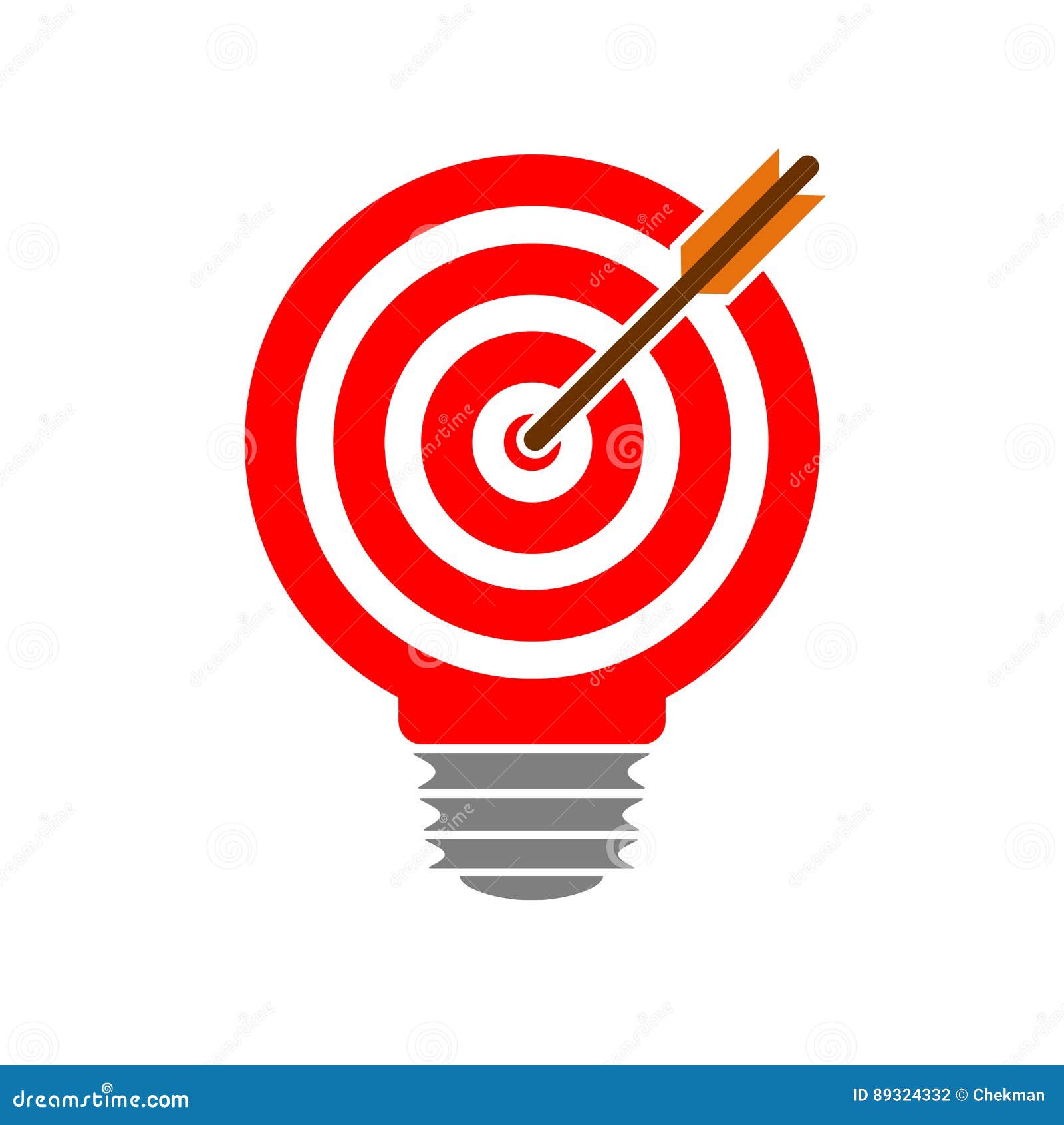 Light Bulb with Target and Arrow. Vector Illustration Stock ... Light Bulb with Target and Arrow. Vector Illustration Stock ...