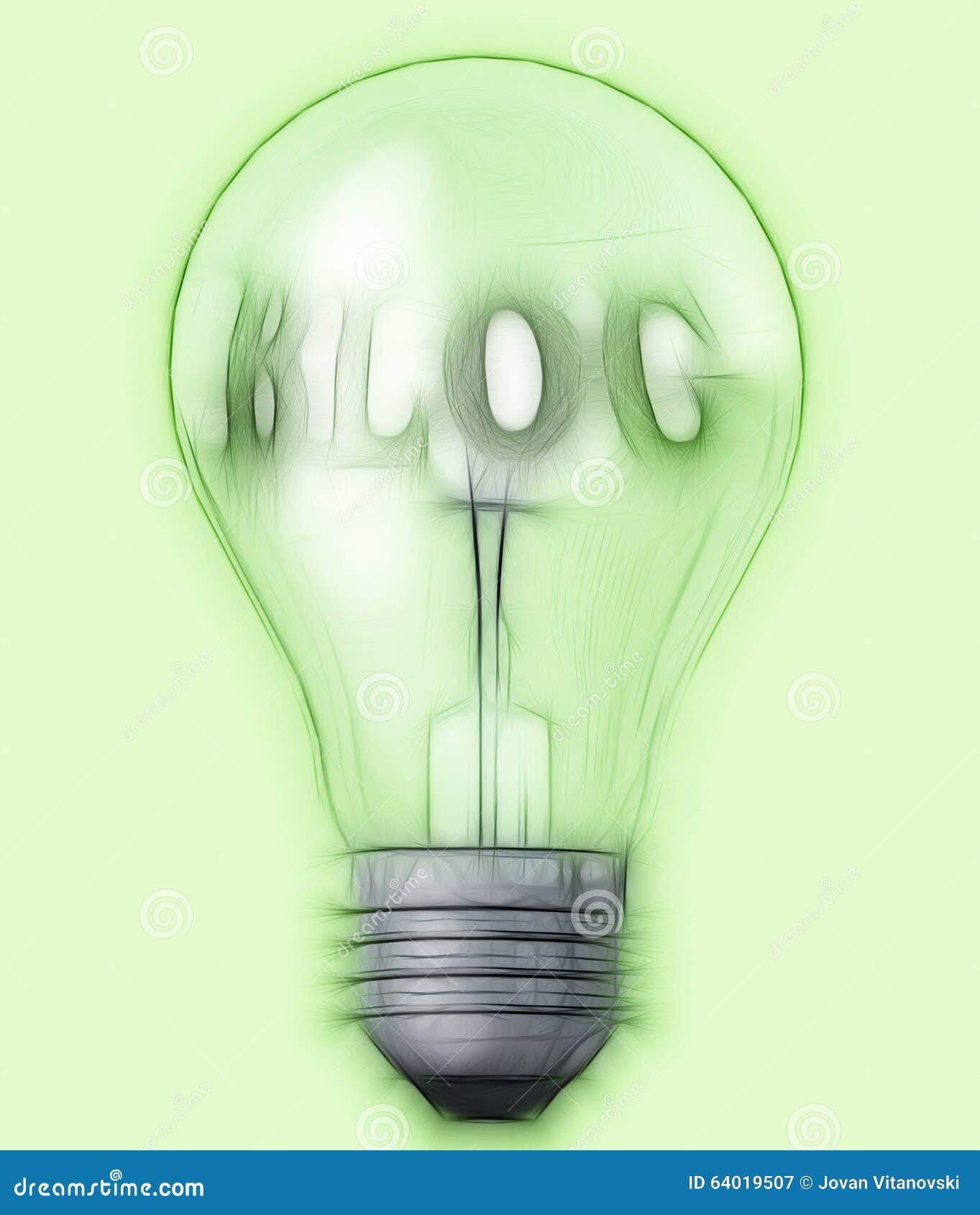 Light bulb with text blog stock illustration. Illustration of bright ...