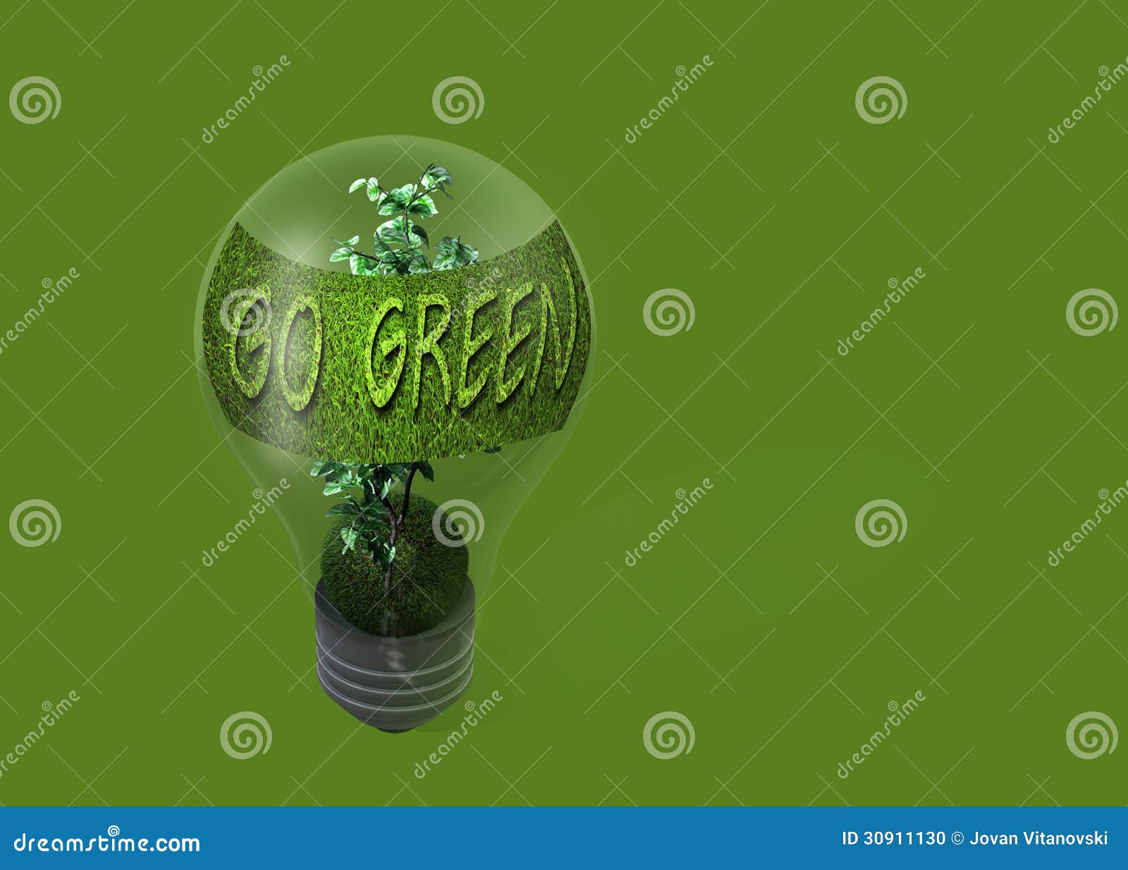 Light Bulb with Text Go Green Stock Illustration - Illustration of ...