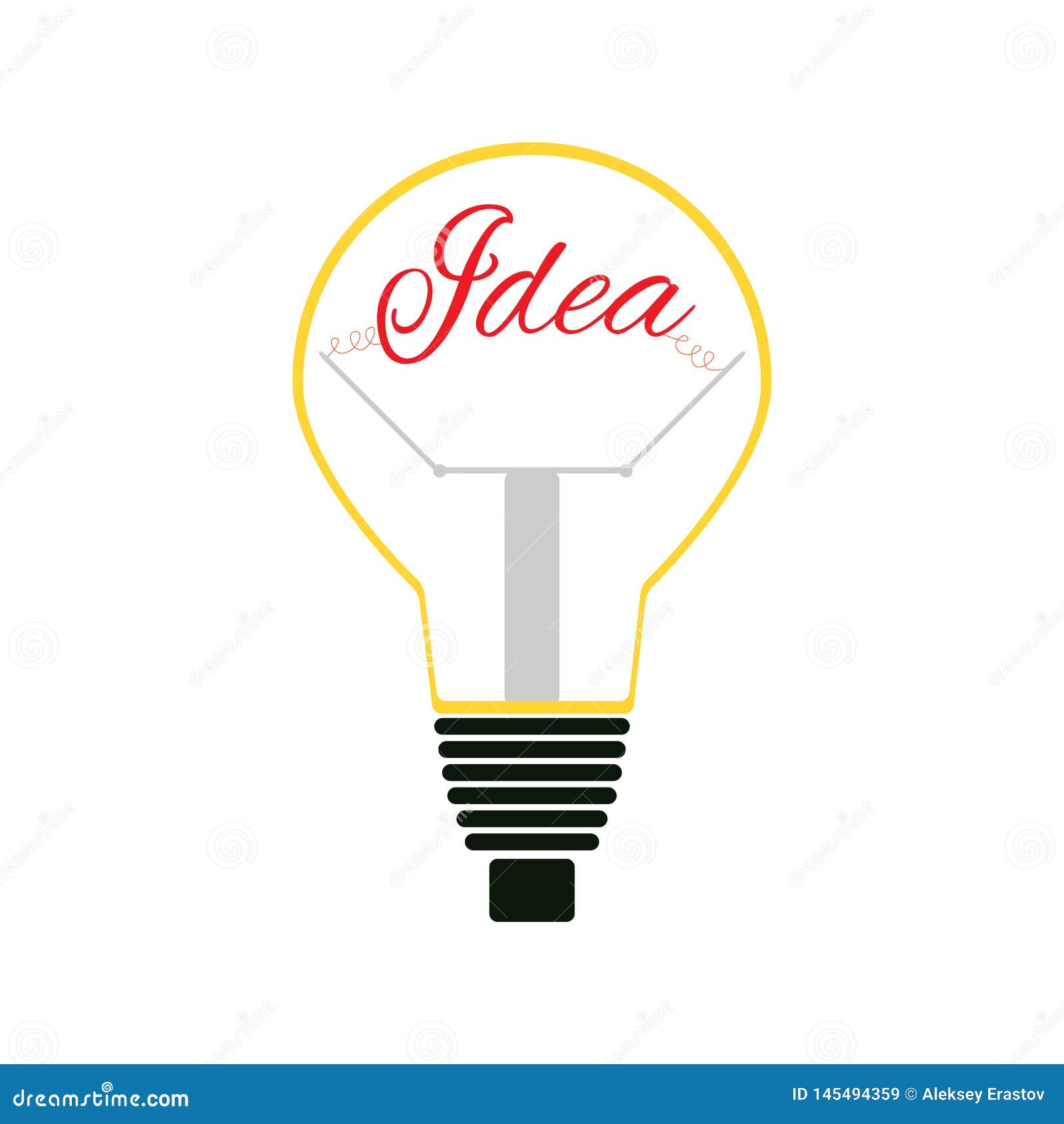 Light Bulb with Text Idea. Isolated Icon, Logo, Symbol. Vector ...