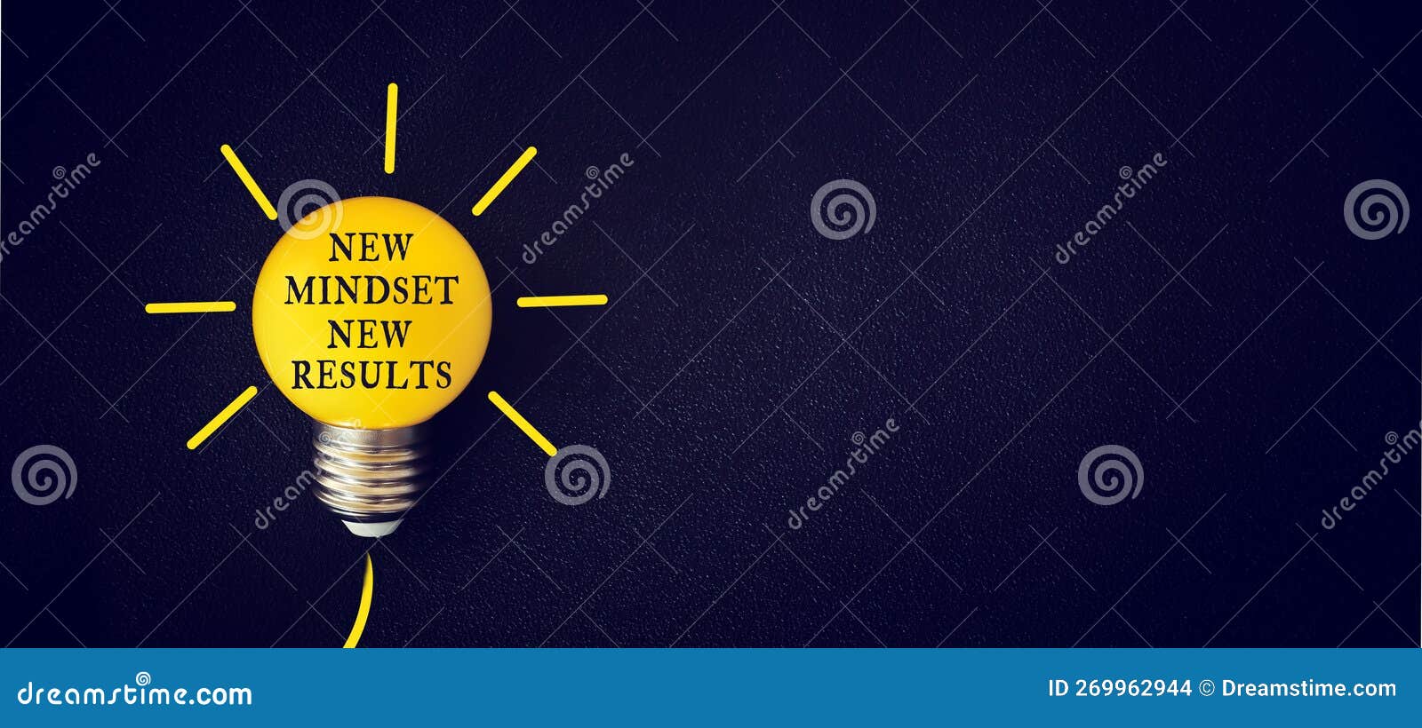 Light Bulb with the Text New Mindset in Front of Black Background Stock ...