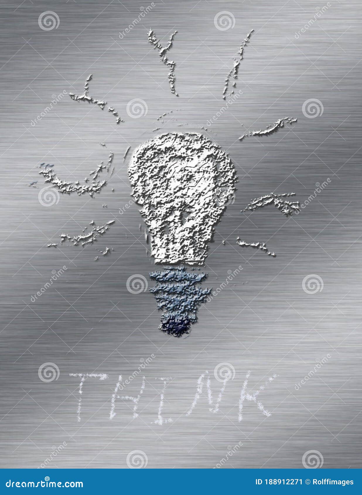 Light bulb and Think word stock illustration. Illustration of efficient ...