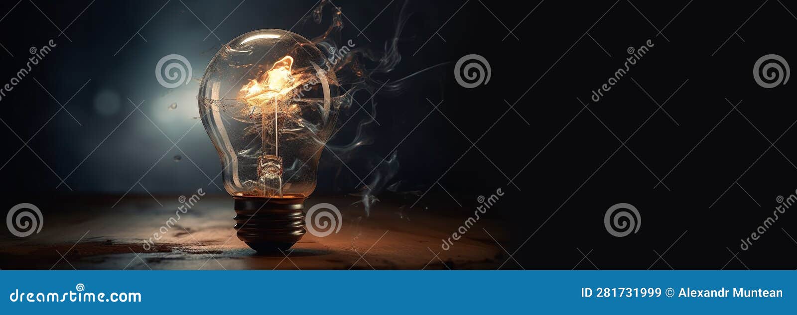 Light Bulb, Thinking and Creativity Concept, Panoramic Layout Stock ...