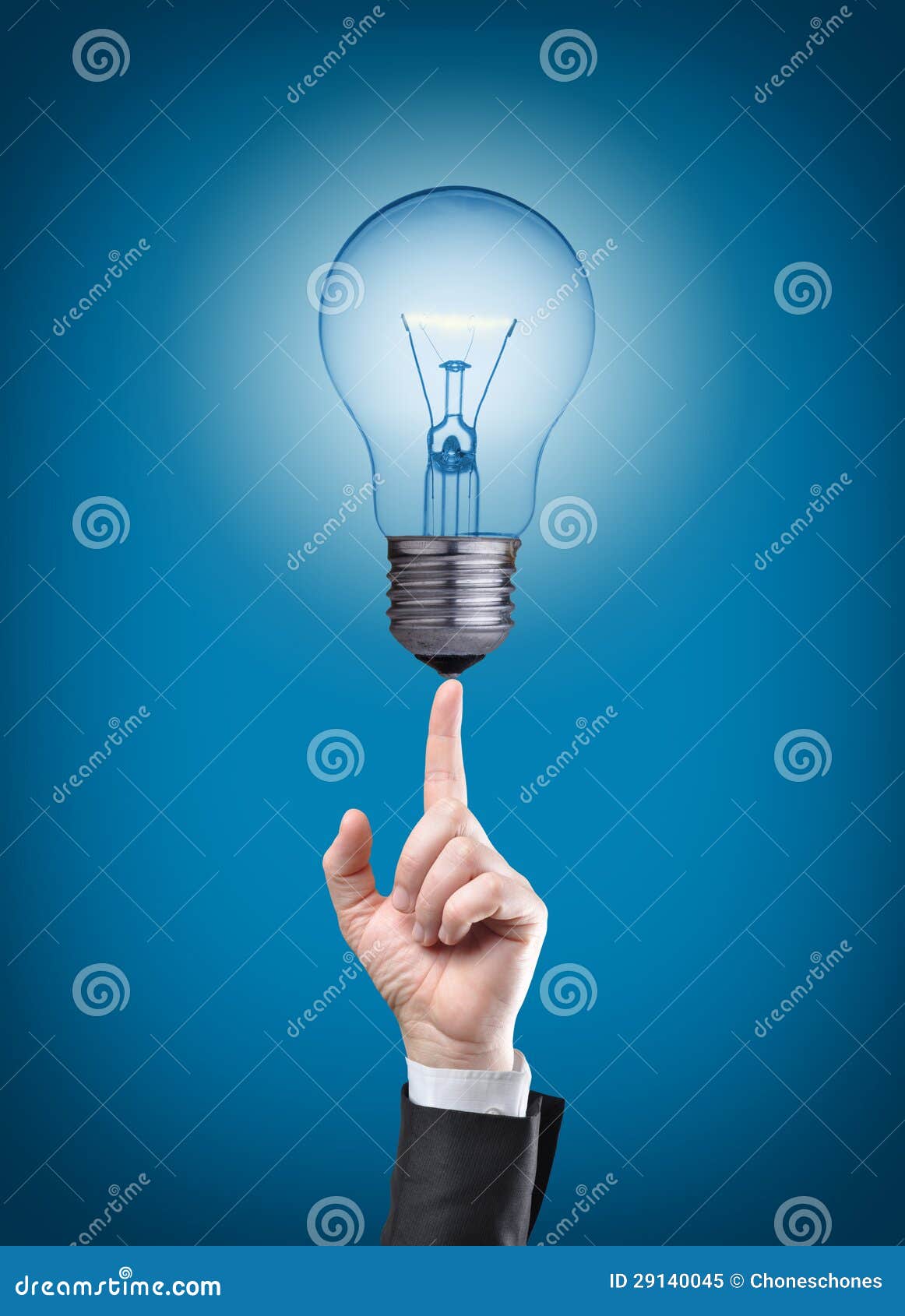 Light Bulb on Tip of Finger Stock Image - Image of design, bright: 29140045