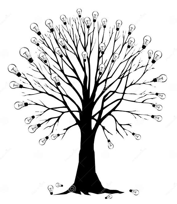 Light bulb tree stock vector. Illustration of metal, creative - 10972464