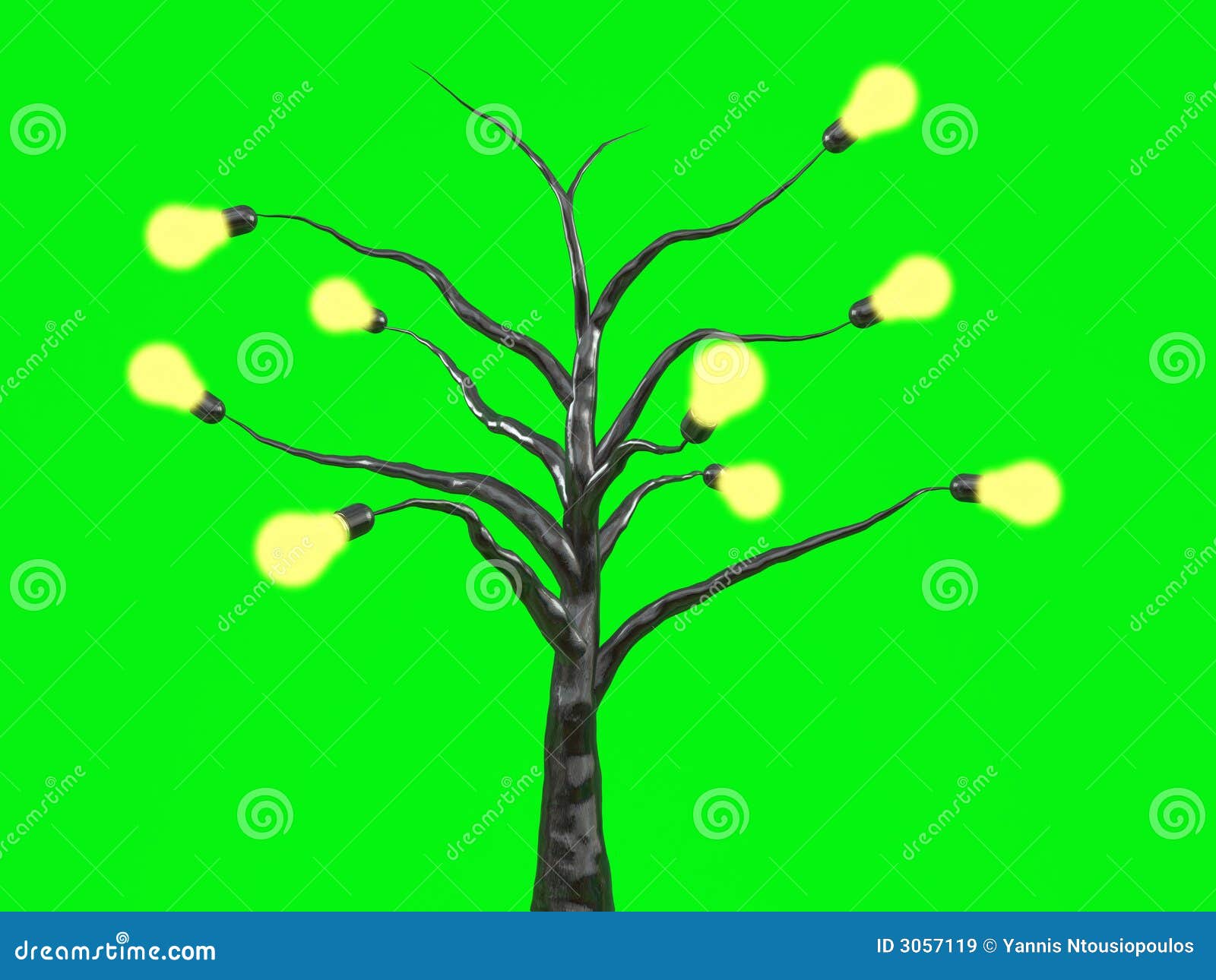 Light bulb tree stock illustration. Illustration of electric - 3057119