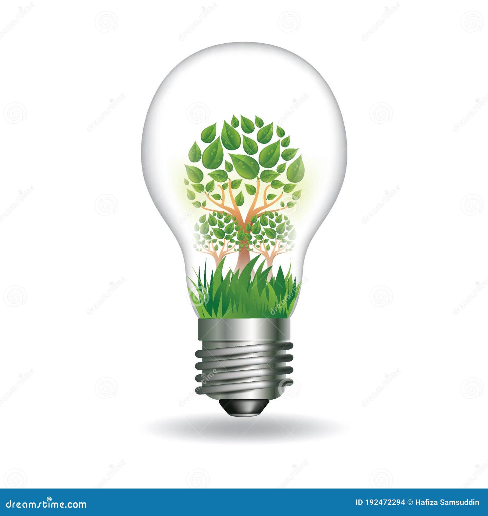 Light Bulb with Trees. Vector Illustration Decorative Design Stock ...
