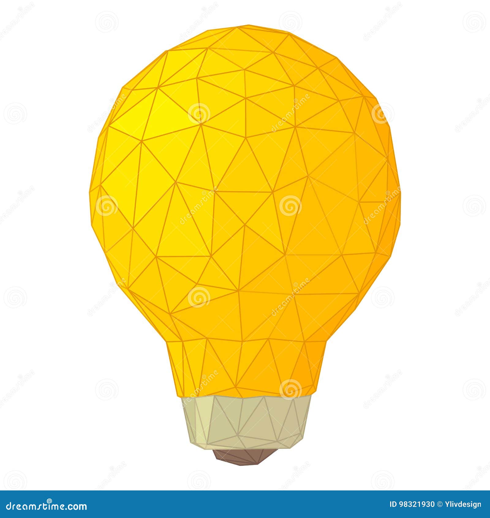 Light Bulb with Triangles Icon, Cartoon Style Stock Vector ...