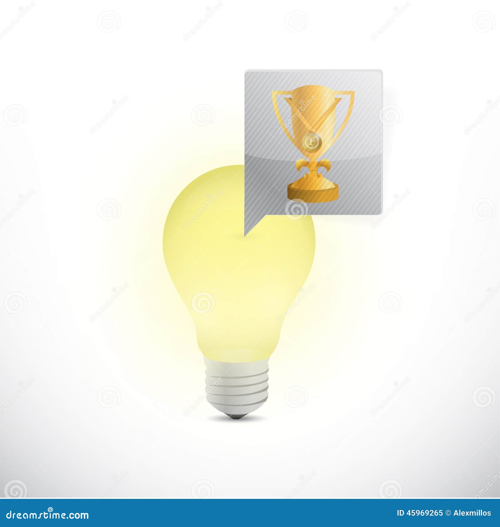 Light Bulb and Trophy Illustration Design Stock Illustration ...