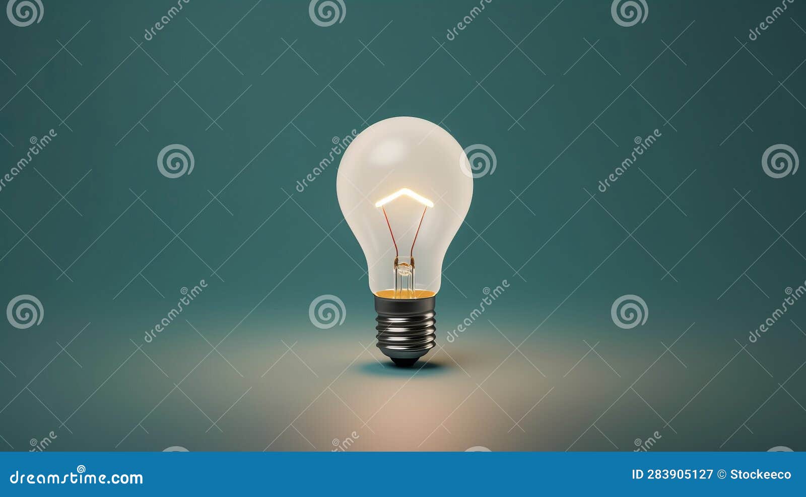 Minimalist 1980s Design: Light Bulb in 3d Turquoise and Beige Stock ...