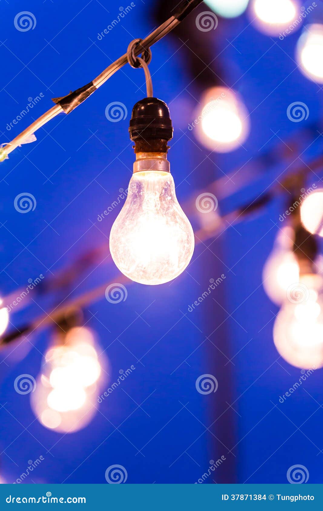 Light bulb at twilight stock photo. Image of electricity - 37871384