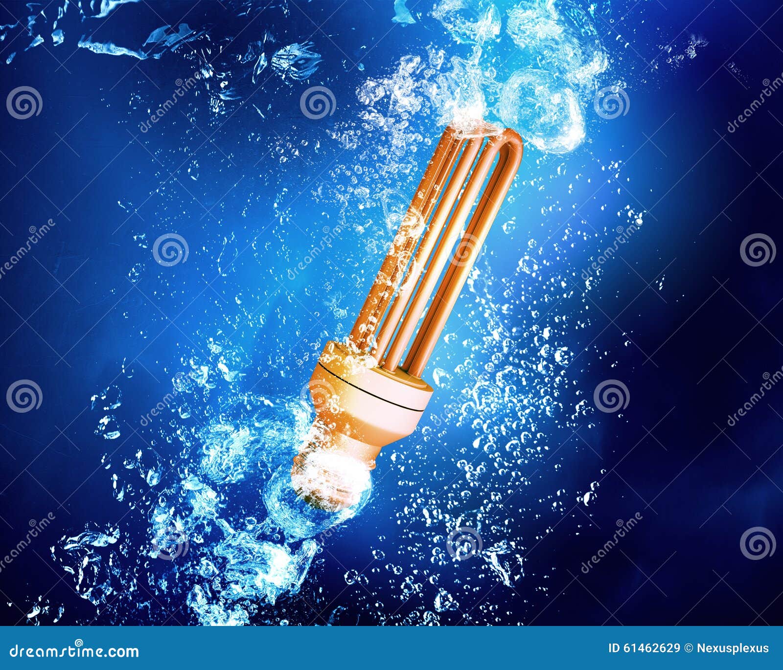 Light bulb under water stock image. Image of waves, water - 61462629