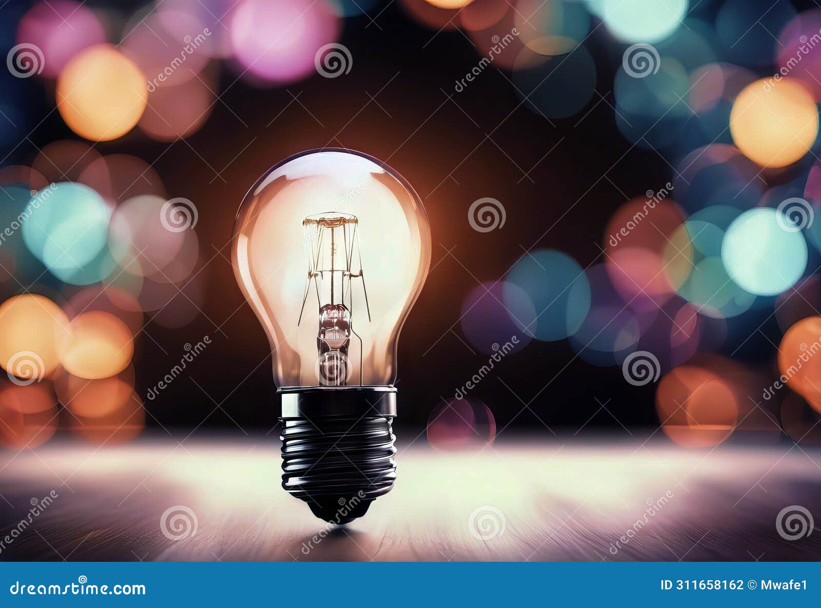 Light Bulb in Various Creative Watercolors. Modern Design Idea Concept ...