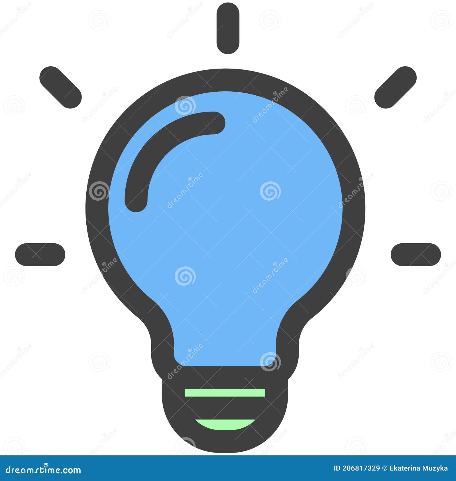Light Lamp Bulb Bright Idea Creative Solution Icon Stock Illustration ...