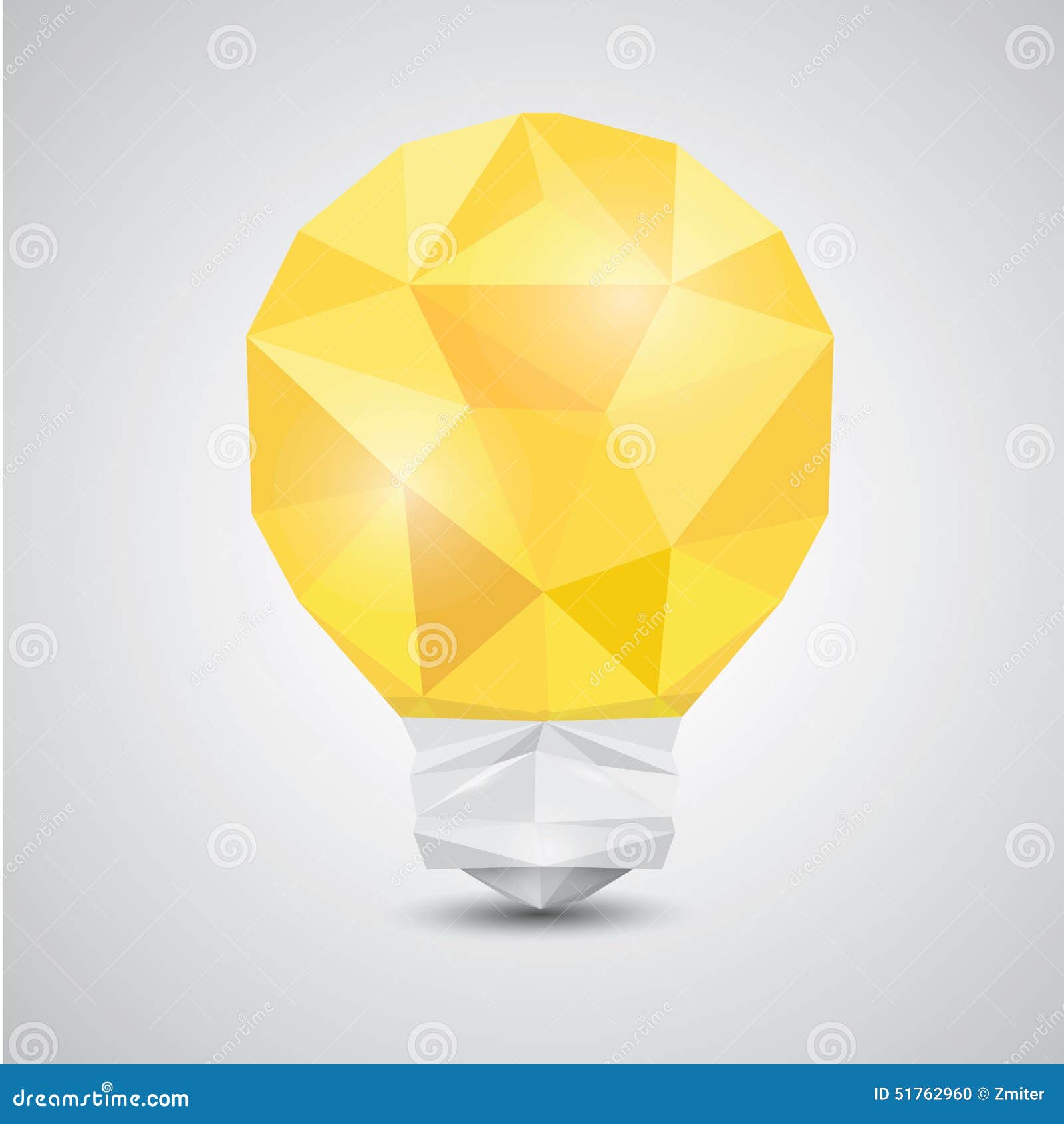 Light Bulb Vector Icon Low Poly Style. Stock Vector - Illustration of ...