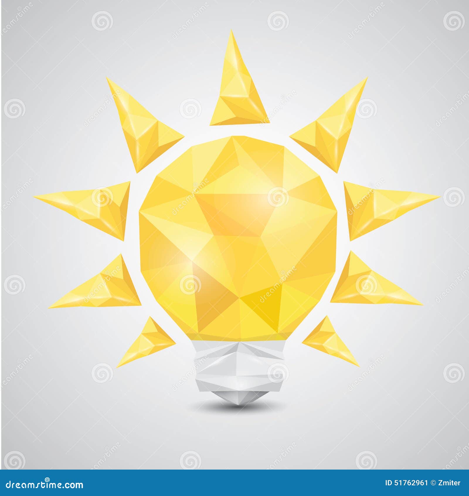 Light Bulb Vector Icon Low Poly Style. Stock Vector - Illustration of ...